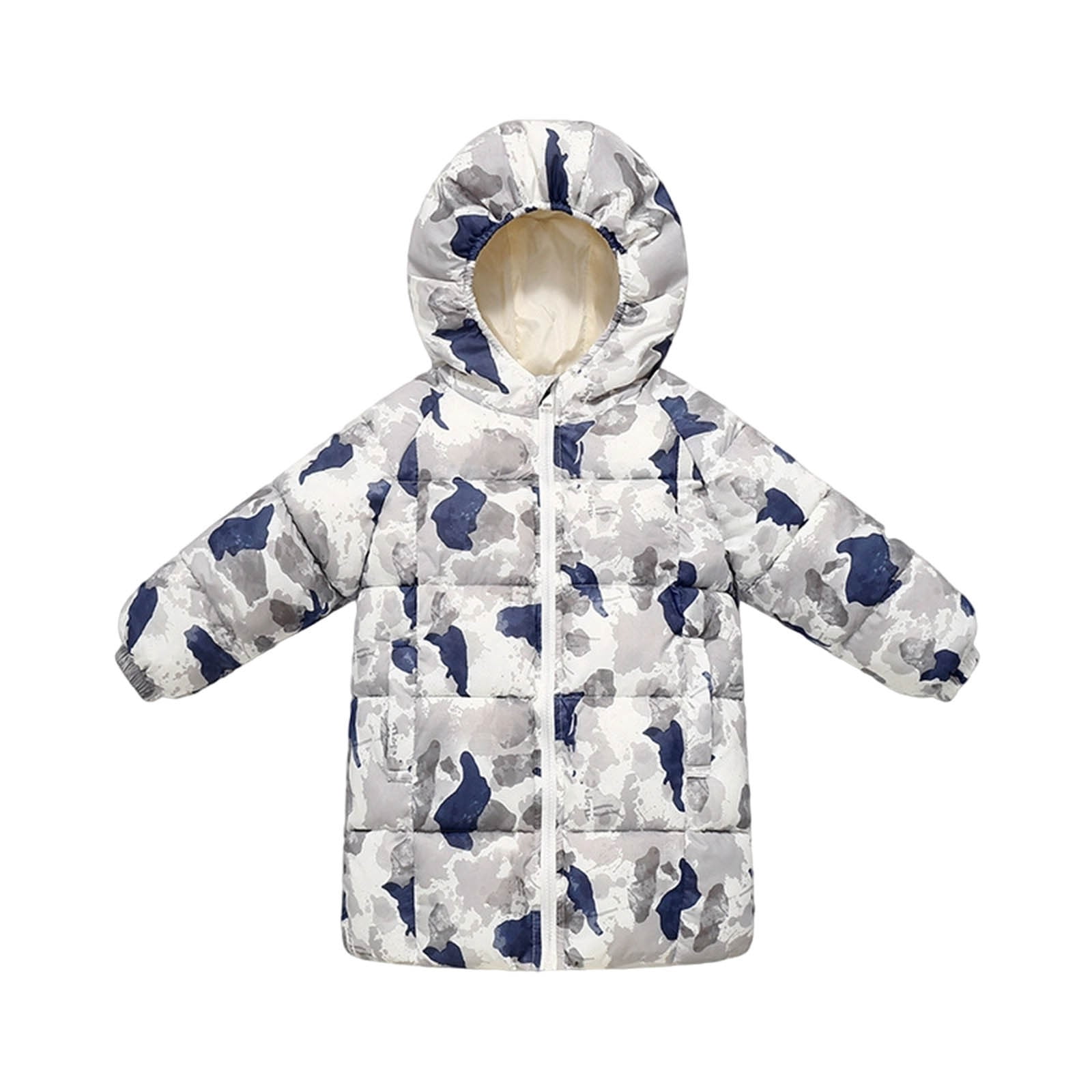 Royal Blue Boy Girl Kids Girl Boy Brunch Padded Jacket Hoods Outfits ...