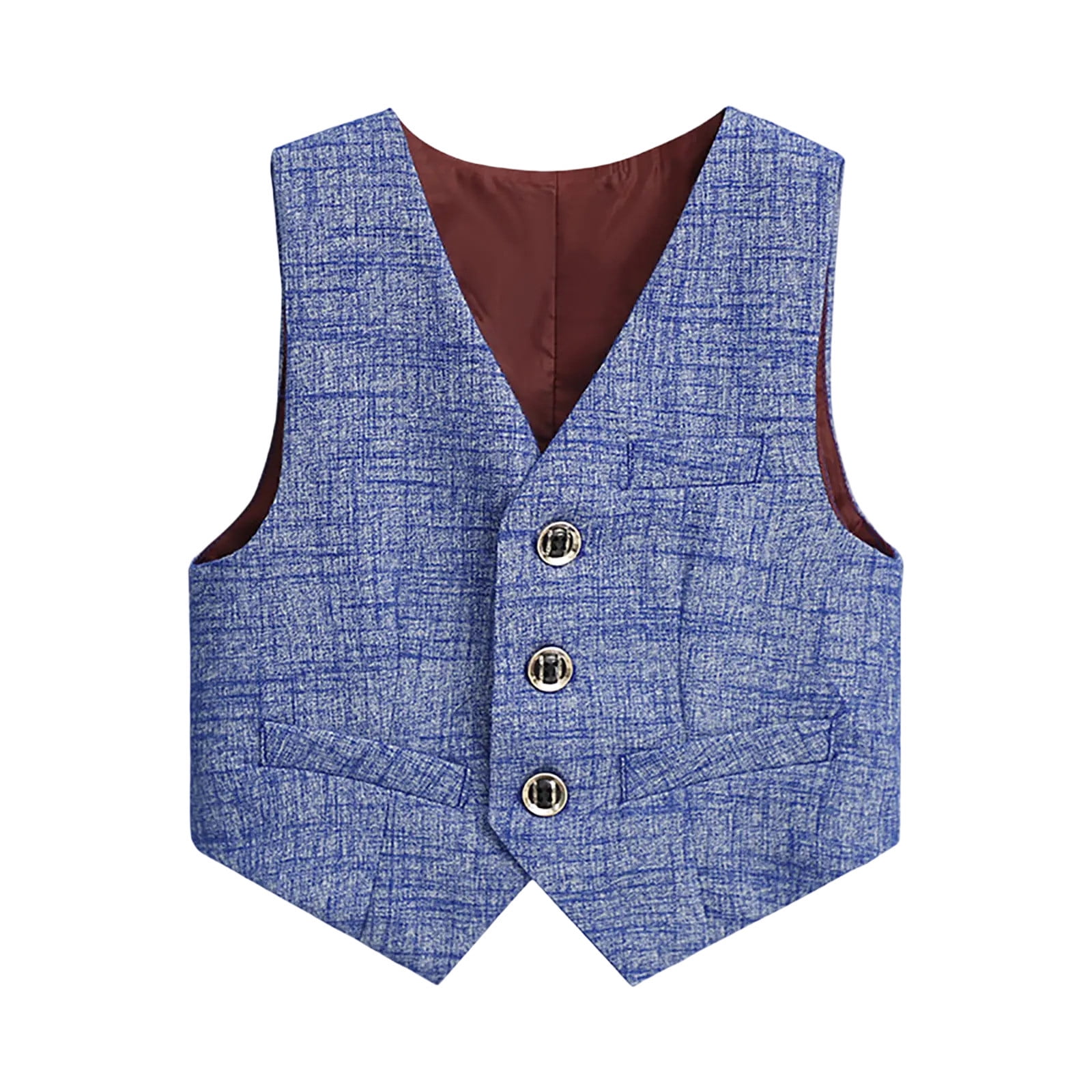 Royal Blue Boy Girl Kids Girl Boy Sleeveless Jackets Blazers Shacket ...