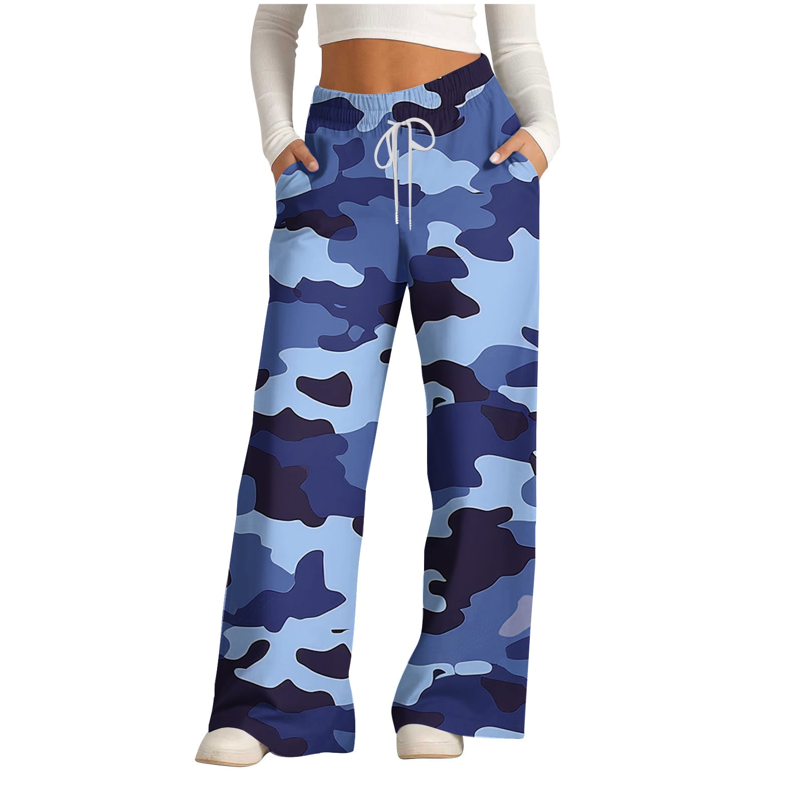 Royal Blue Brunch for Women Summer Fall Spandex Loose Fit Camo High Cut ...