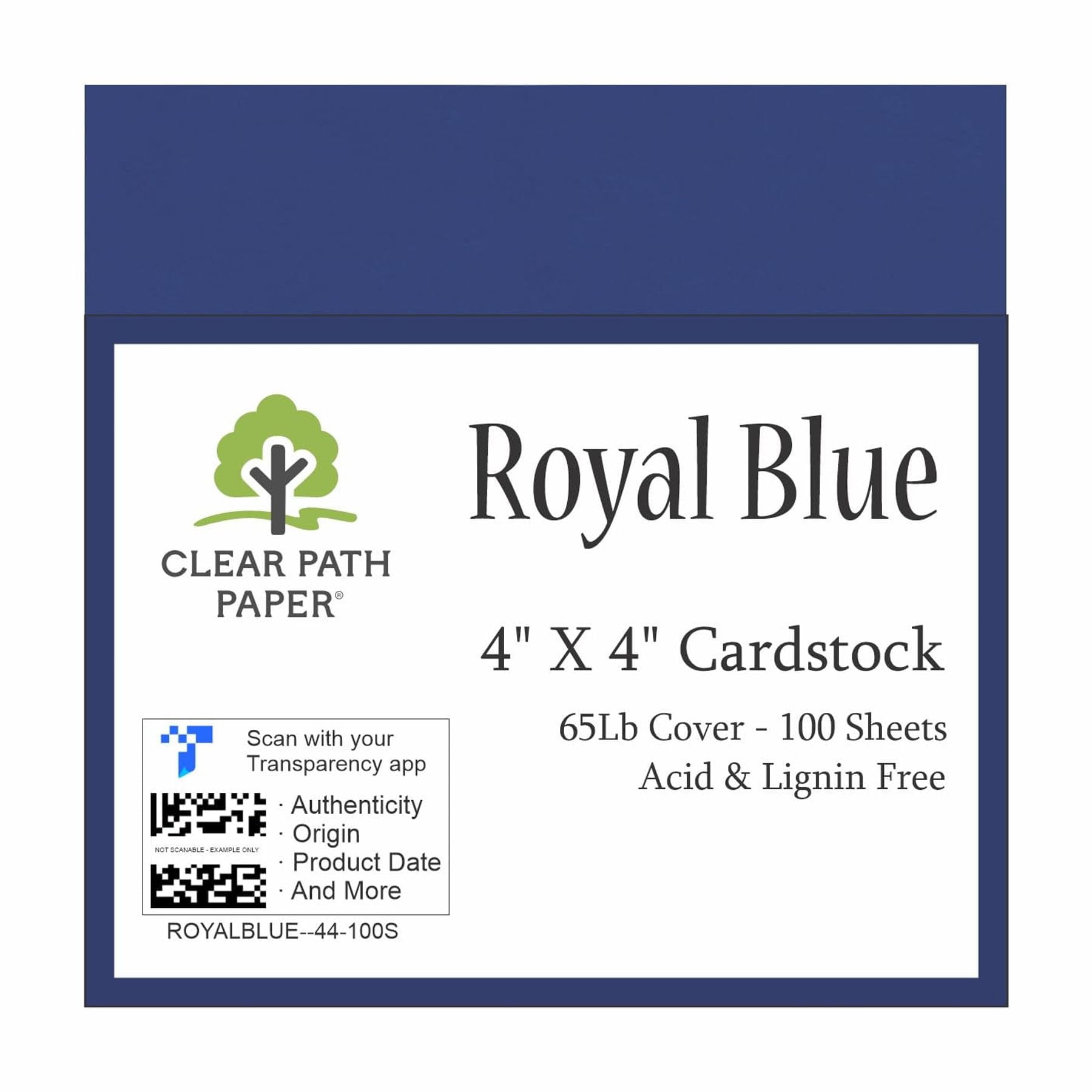 Royal Blue Cardstock - MSF2 4 x 4 inch - 65Lb Cover - 100 Sheets ...