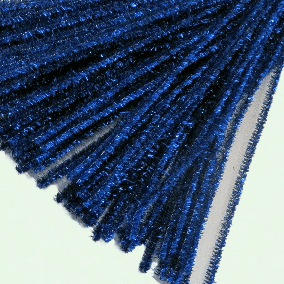 Royal Blue Chenille Sparkly Stems, Pipe Cleaners - 12-in (30-cm) - Pack ...