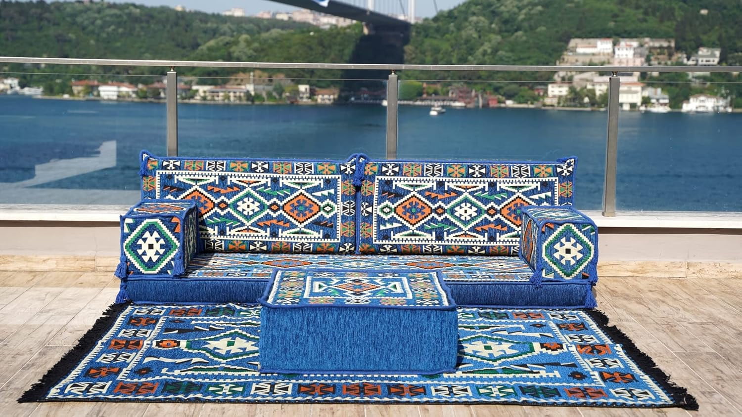 Royal Blue Couch Bed, Modular Sectional Sofa, Futon Mattress, Floor ...