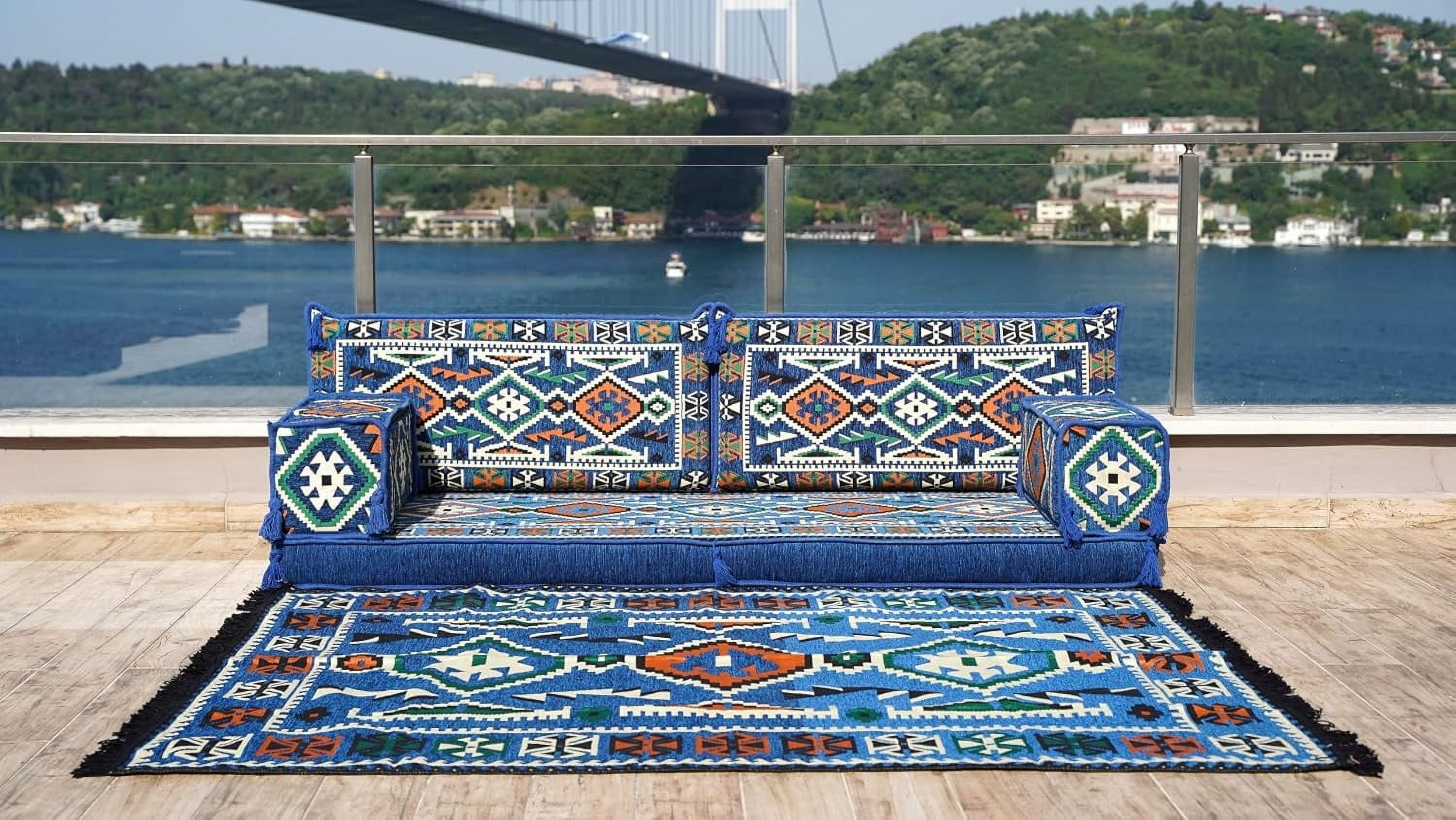 Royal Blue Couch Bed, Modular Sectional Sofa, Futon Mattress, Floor ...