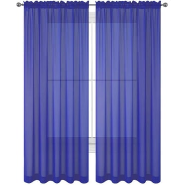 3 Piece Fully Stitched Sheer Curtain Panel Window Drapes Scarf Set of 2 ...