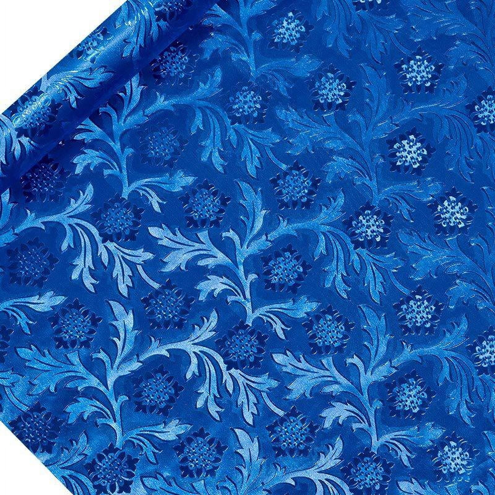 Royal Blue Embossed Floral Foils 20" X 10 Yards - Walmart.com