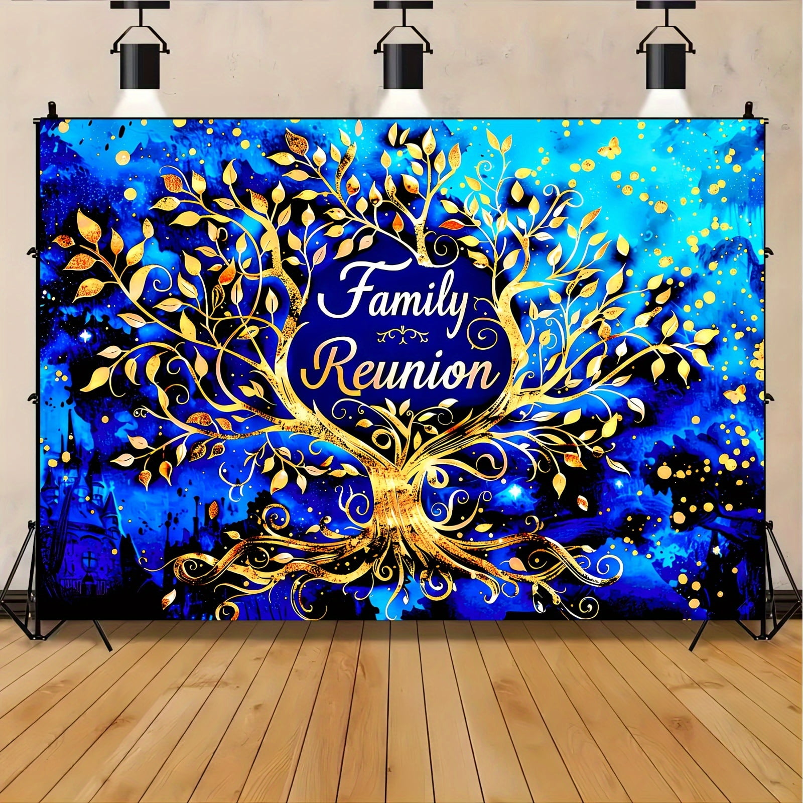 Royal Blue Family Reunion Backdrop - Versatile Polyester Banner with ...