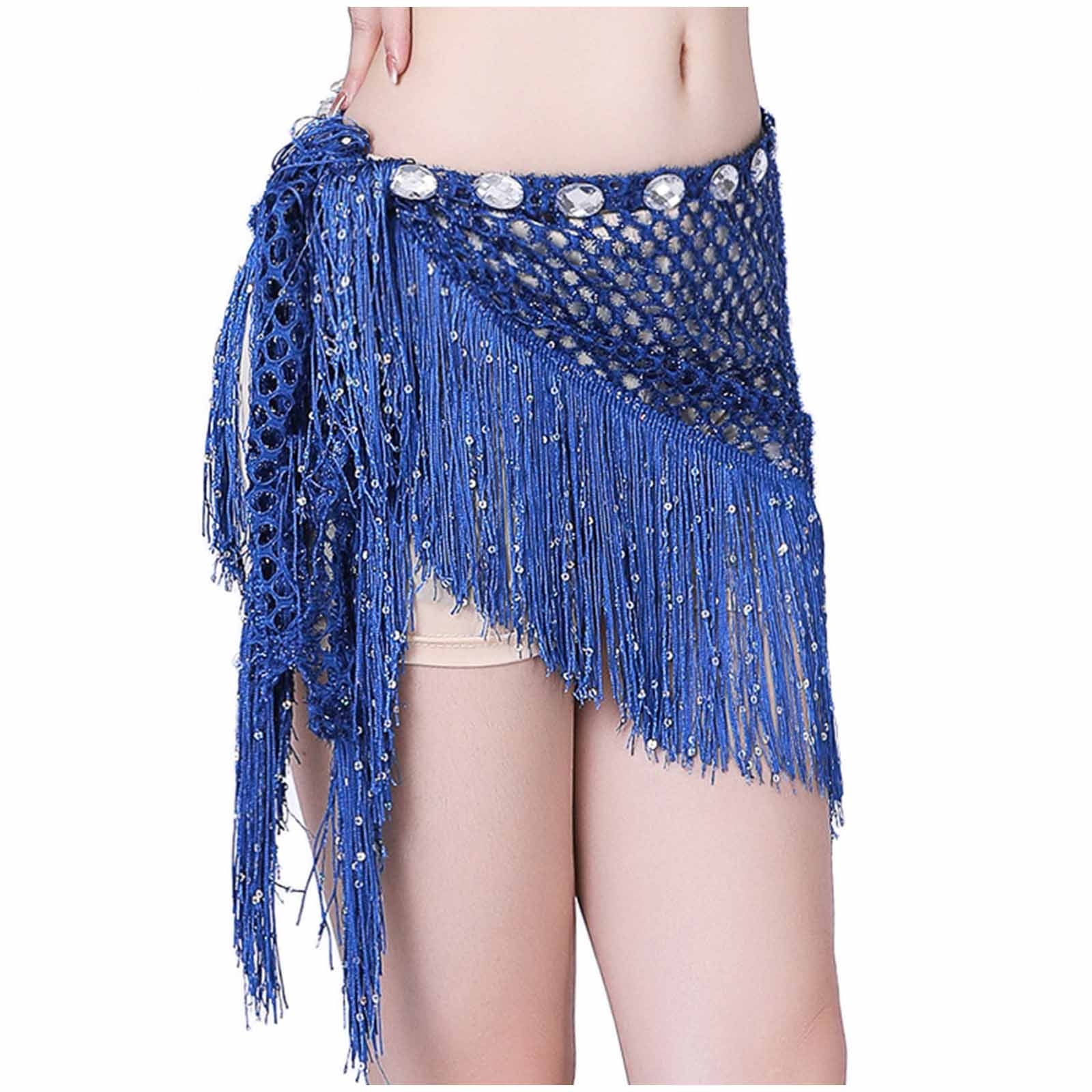 Royal Blue Fringe Keyhole Eyelet Dance Costumes Triangle Tie Knot ...