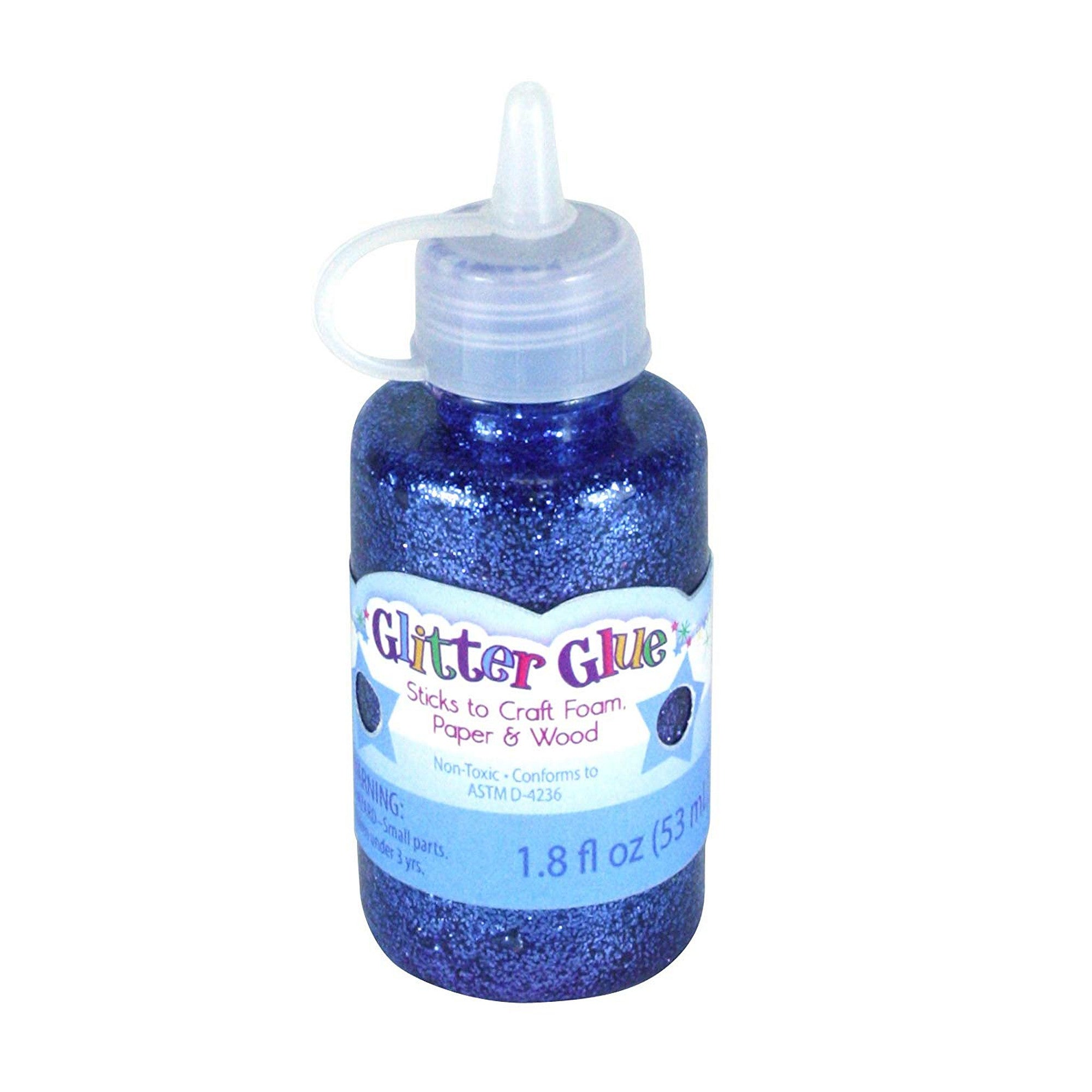 Royal Blue Glitter Glue - 1.8 Ounces - Sticks to Craft Foam, Paper and ...