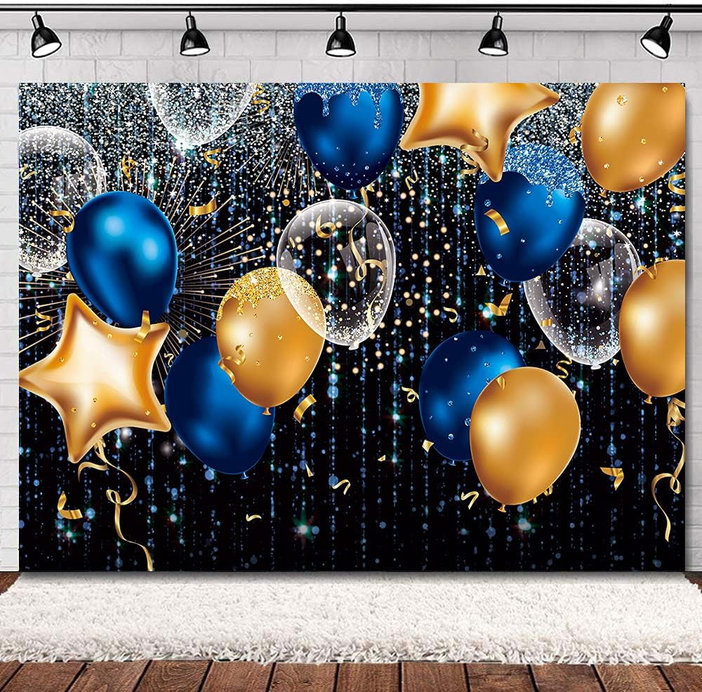 Royal Blue and Gold Backdrop for Birthday Wedding Shining Birthday ...