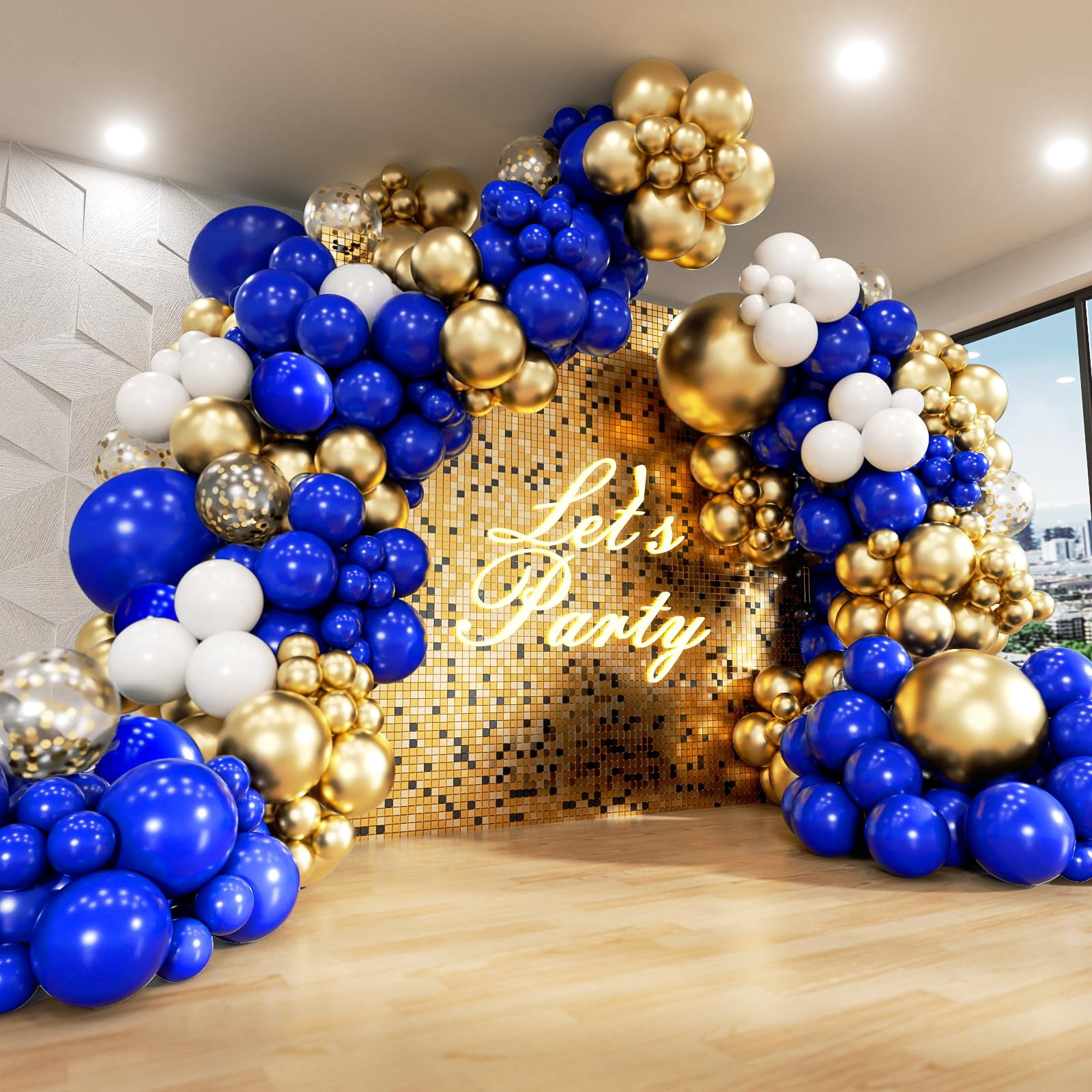 Royal Blue and Gold Balloons Arch ZLK1 Garland Kit, 18 12 10 5 inch ...