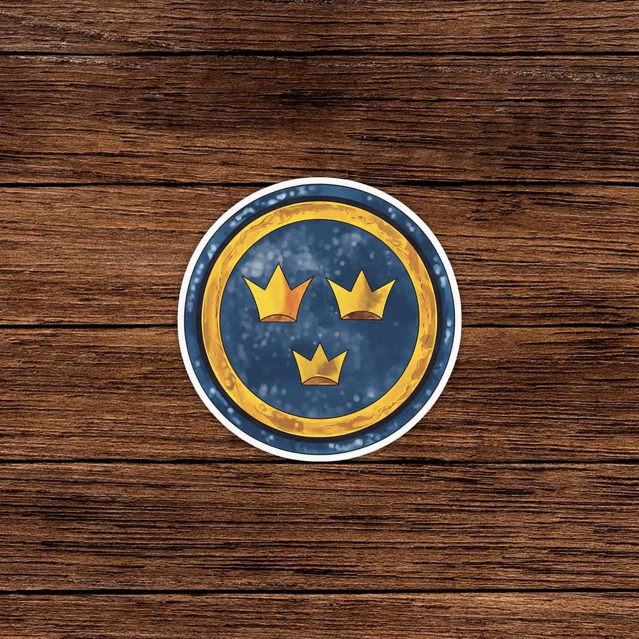 Royal Blue Gold Crown Icon Sticker - Luxury Decal For Laptop, Phone ...