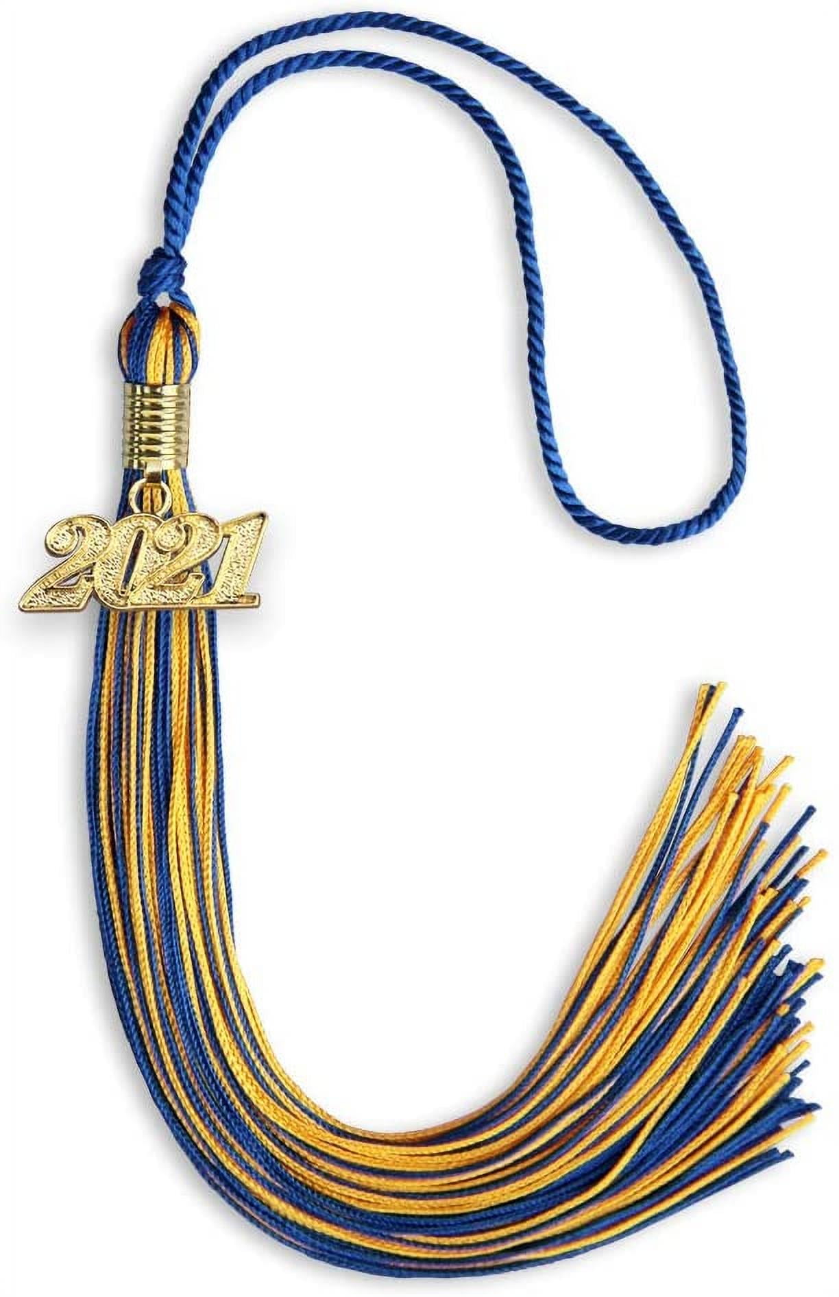 Royal Blue/Gold Mixed Color Graduation Tassel with Gold Date Drop ...