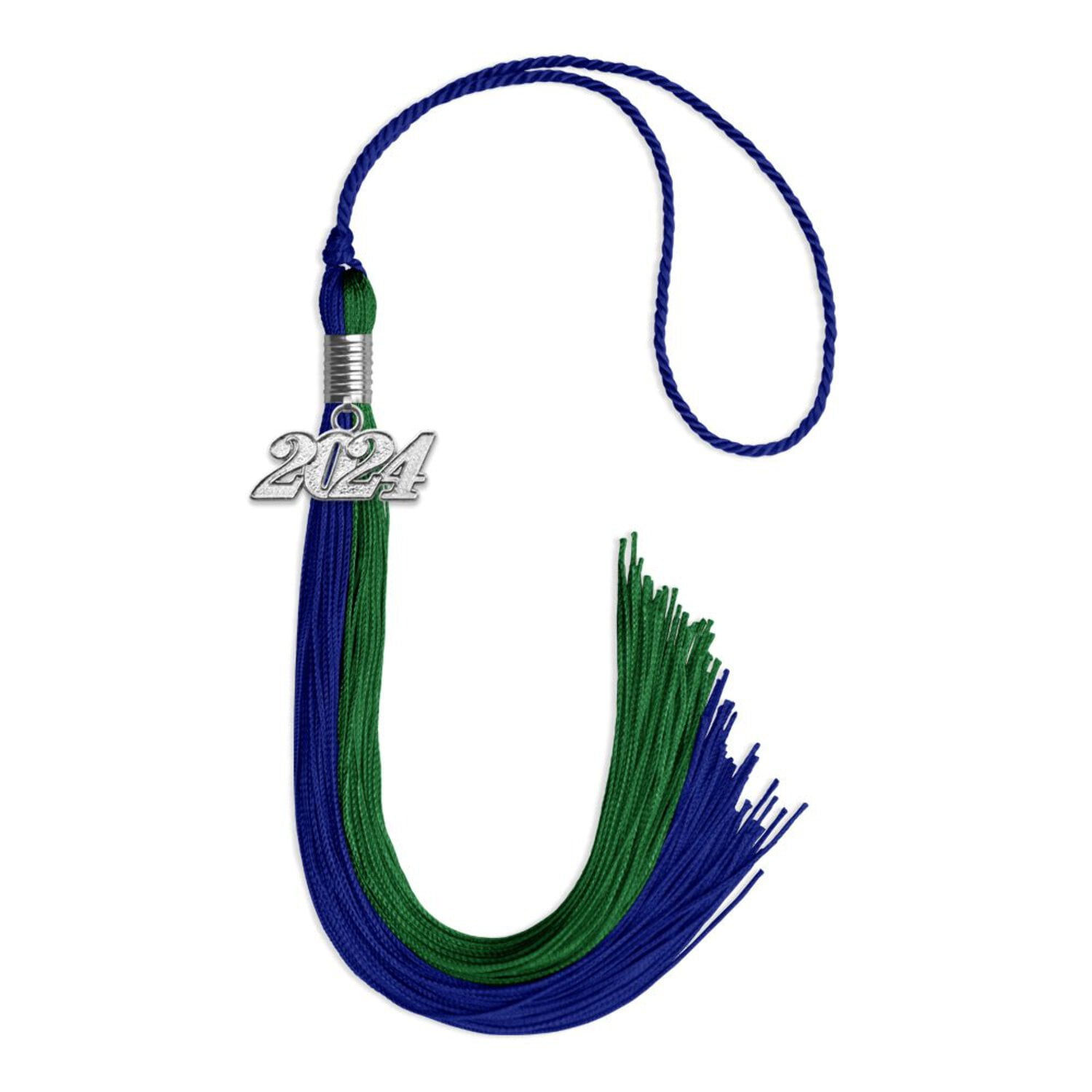 Endea Graduation Royal Blue/Green Graduation Tassel with Silver Date ...