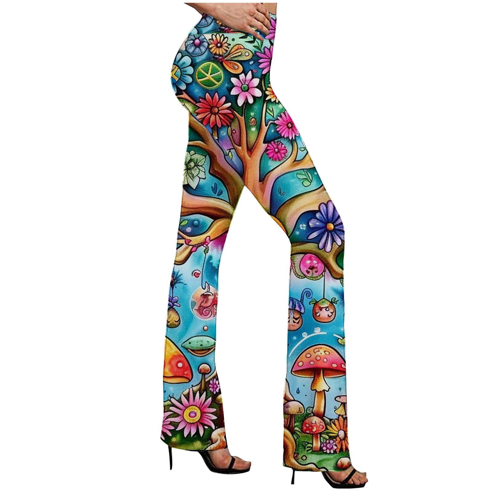 Royal Blue Hippy Medieval Bohemian High Waisted Flare Bell Bottom Work ...