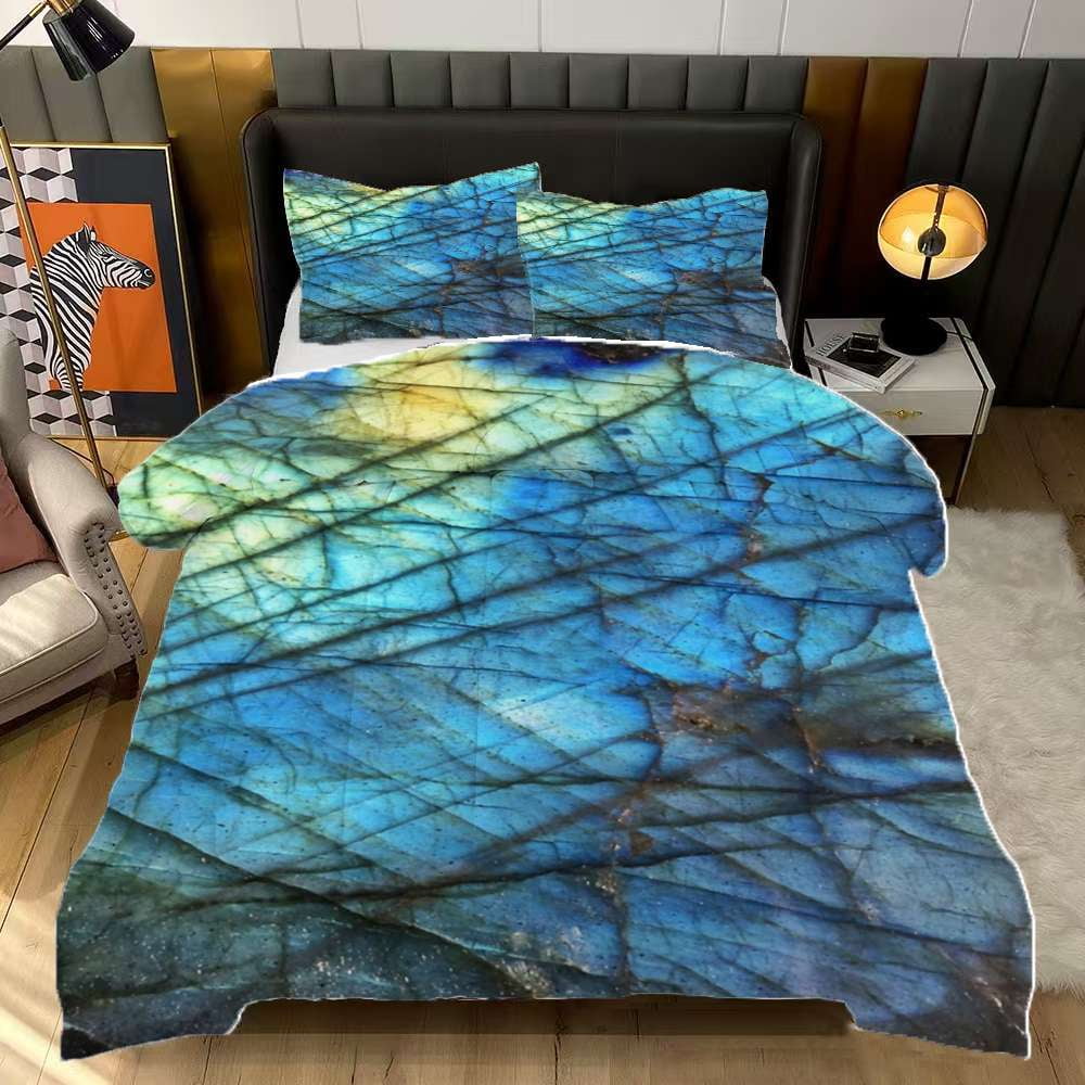 Royal Blue Labradorite Comforter Set King Size Bedding Set For Travl ...