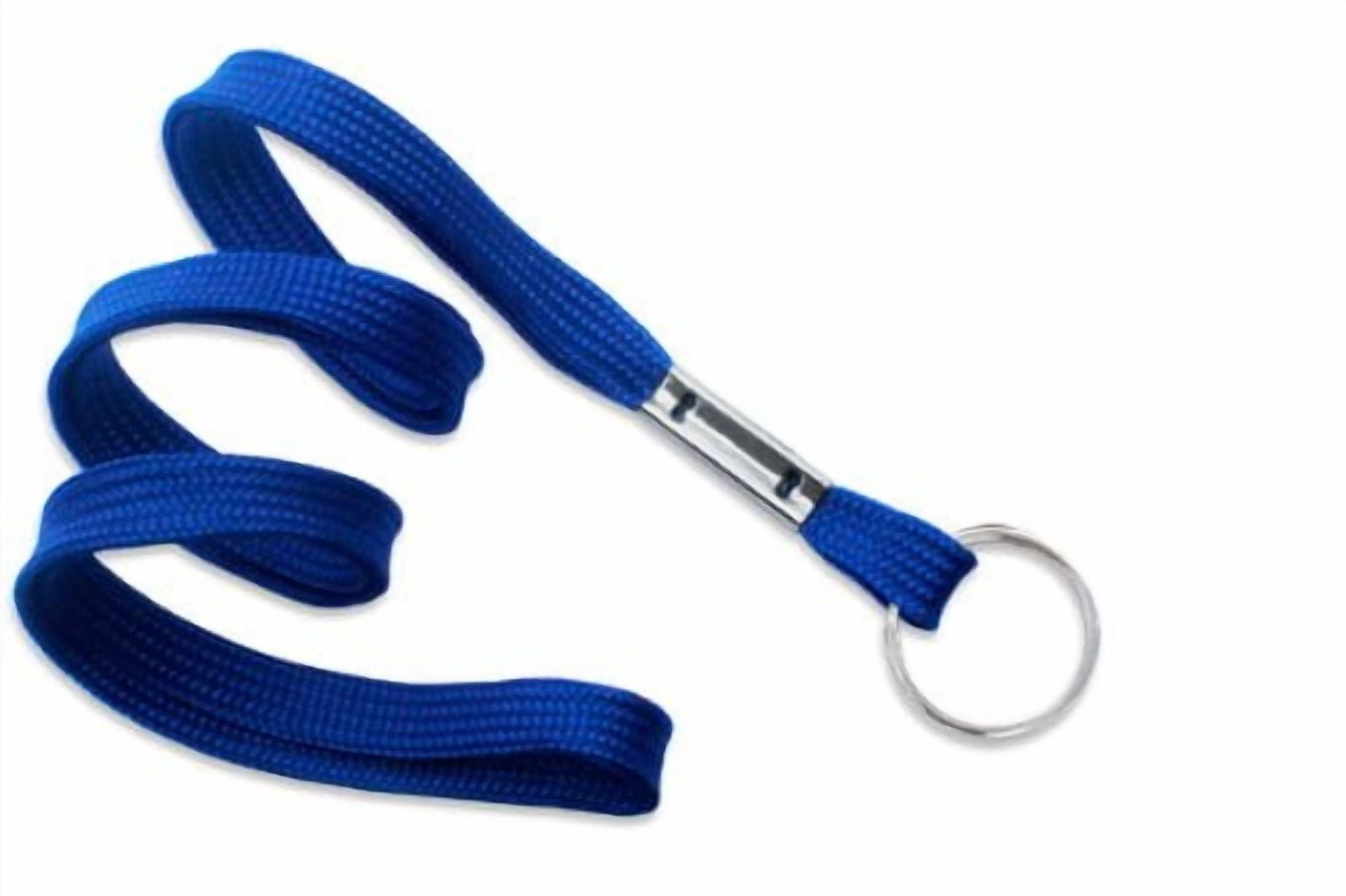 Royal Blue Lanyard, flat braid, non-breakaway, split ring, 3/8" wide ...