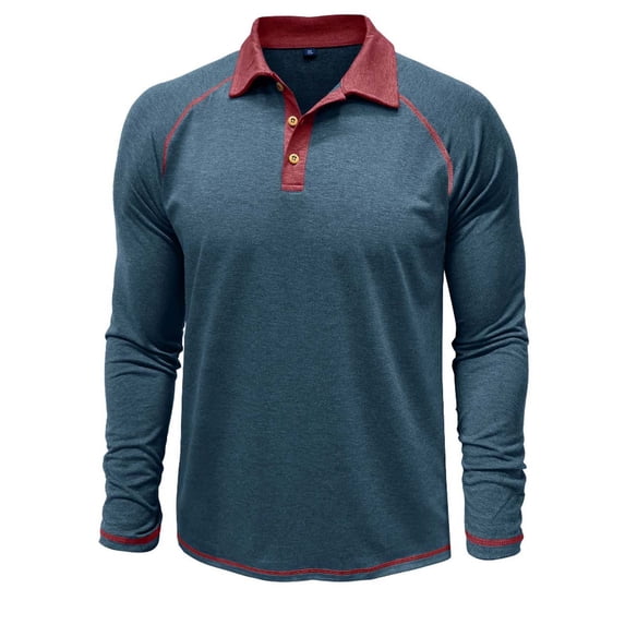 Royal Blue Lounge Button Shirts for Mens Summer Fall Long Sleeve Boat ...