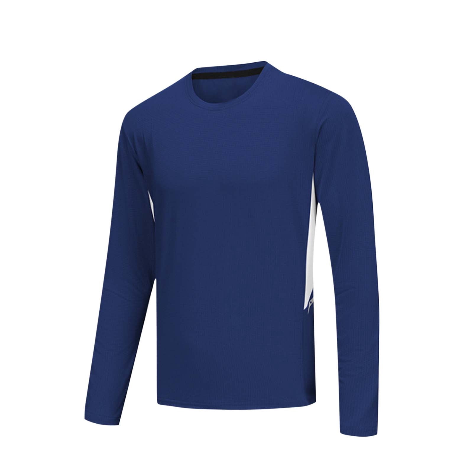 Royal Blue Man Tops Boat Collared Neck Blouses for Man Long Sleeve ...