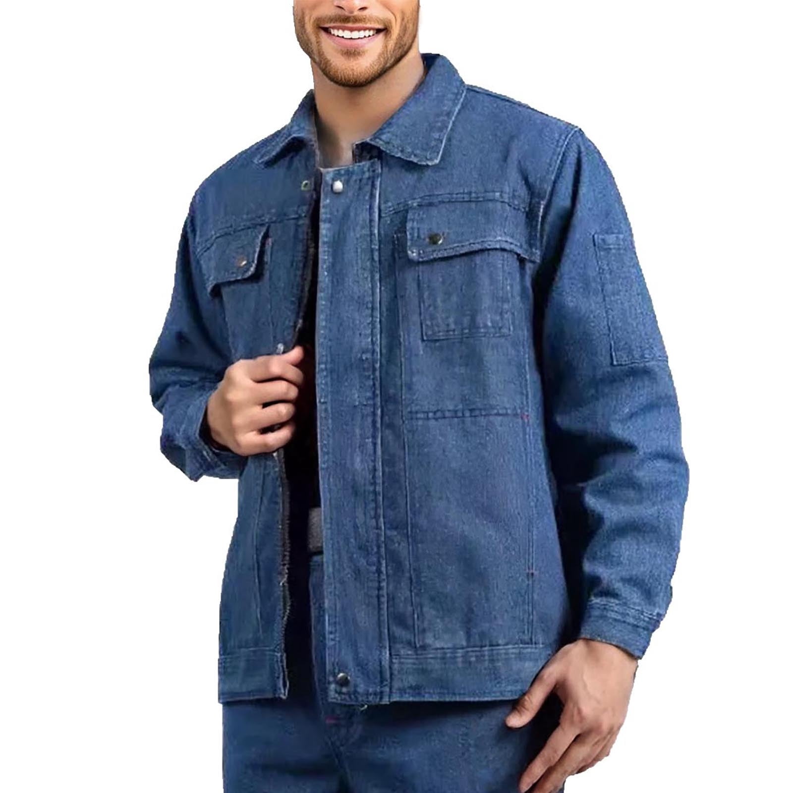 Royal Blue Man Western with Hood Jacket Hoods Outfits for Mens Long ...