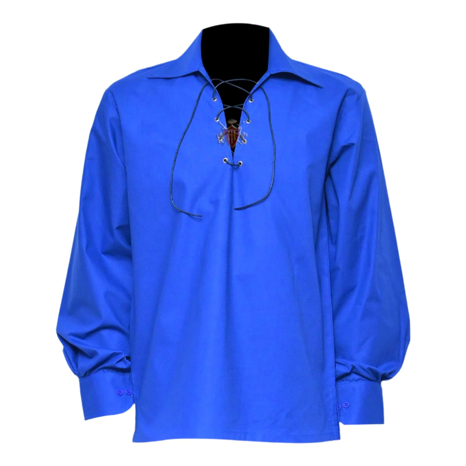 Royal Blue Men's Scottish Highland Jacobite Shirts Jacobean Ghillie ...