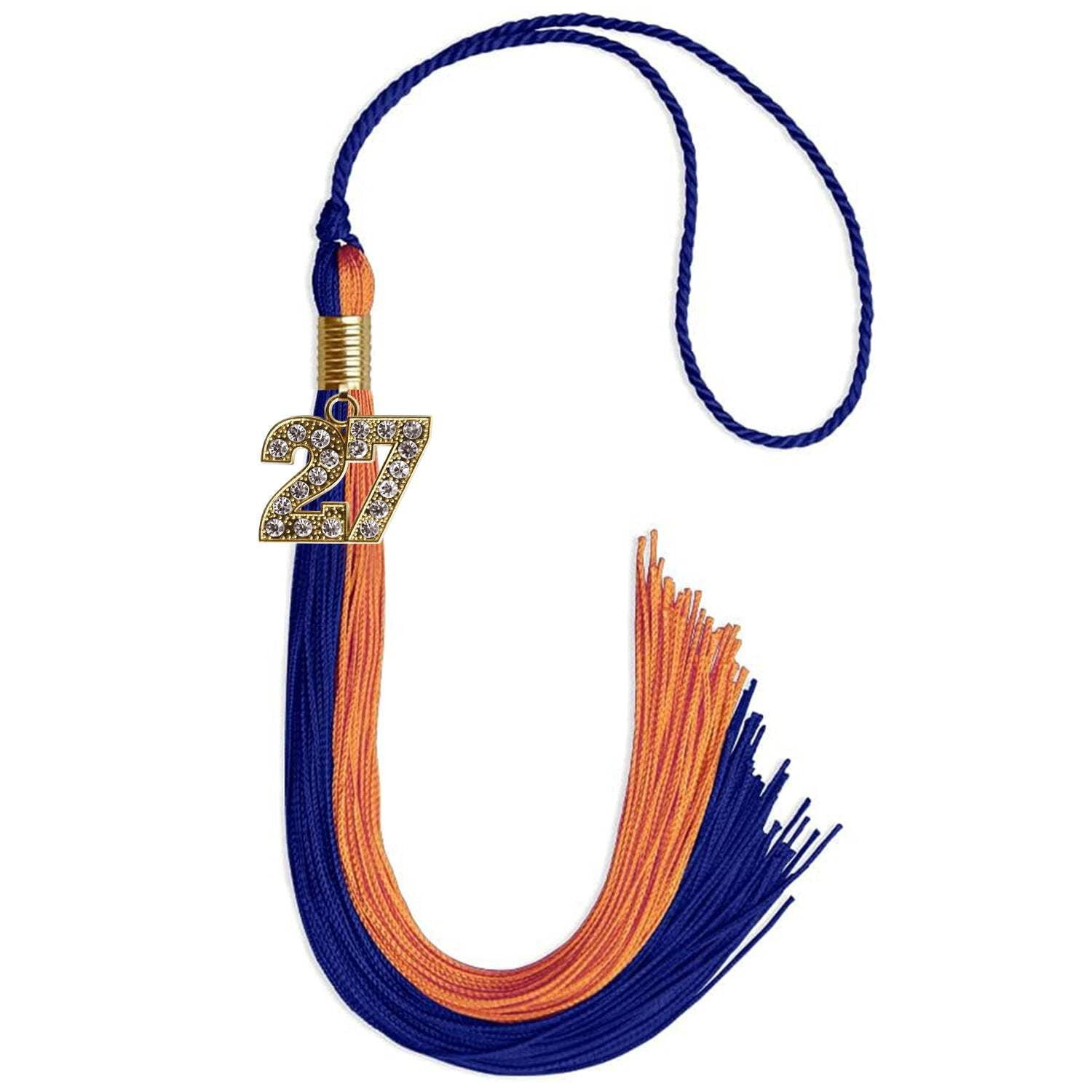 Endea Graduation Royal Blue/Orange Graduation Tassel with Gold Date ...