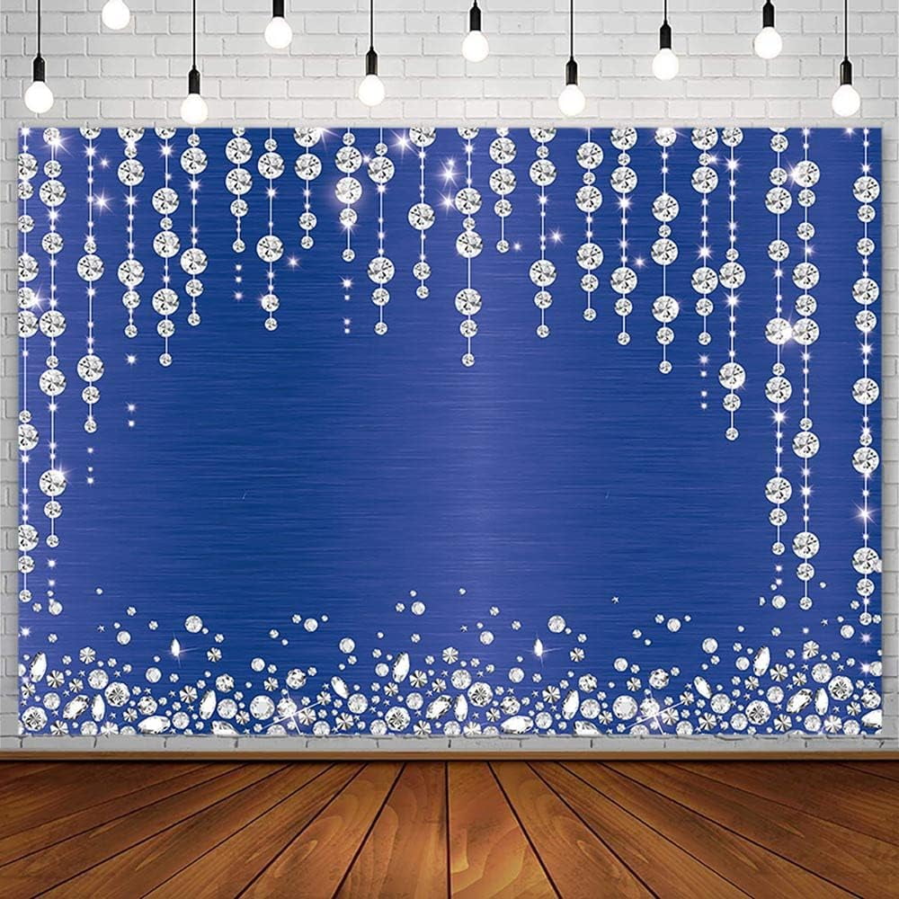 Royal Blue Party Photo Backdrop for Photography Girls Birthday Diamond ...