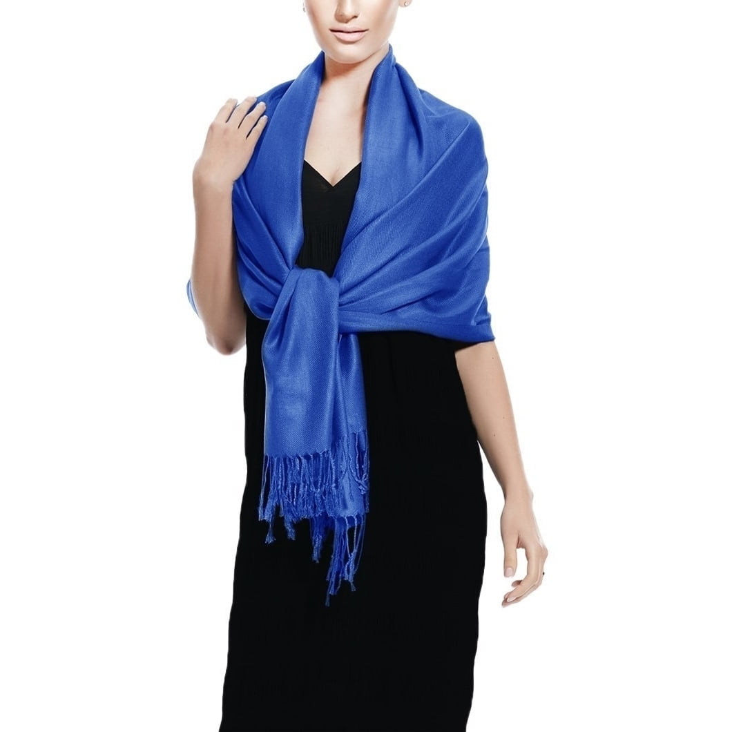 Royal Blue Pashmina Shawl Wrap Scarf - Walmart.com