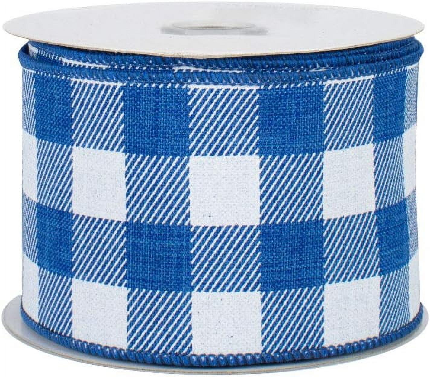 Royal Blue Plaid Wired Ribbon - 2 1/2 Inch x 10 Yards, Easter, Memorial ...