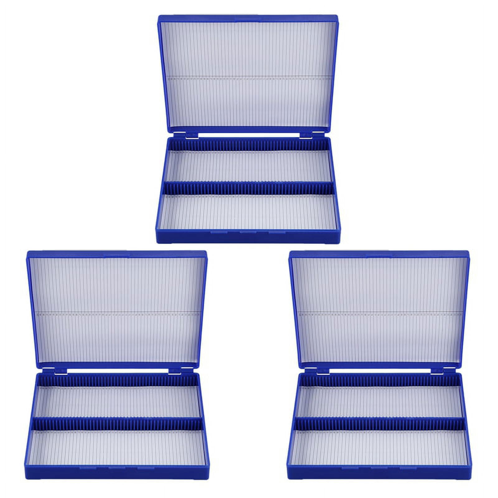 Royal Blue Plastic Rectangle Hold 300 Microslide Slide Microscope Box ...