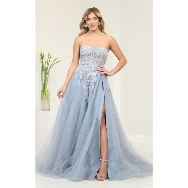 Royal Blue Queen RQ8135 Off-Shoulder Prom 2026 Gown with Embellished ...