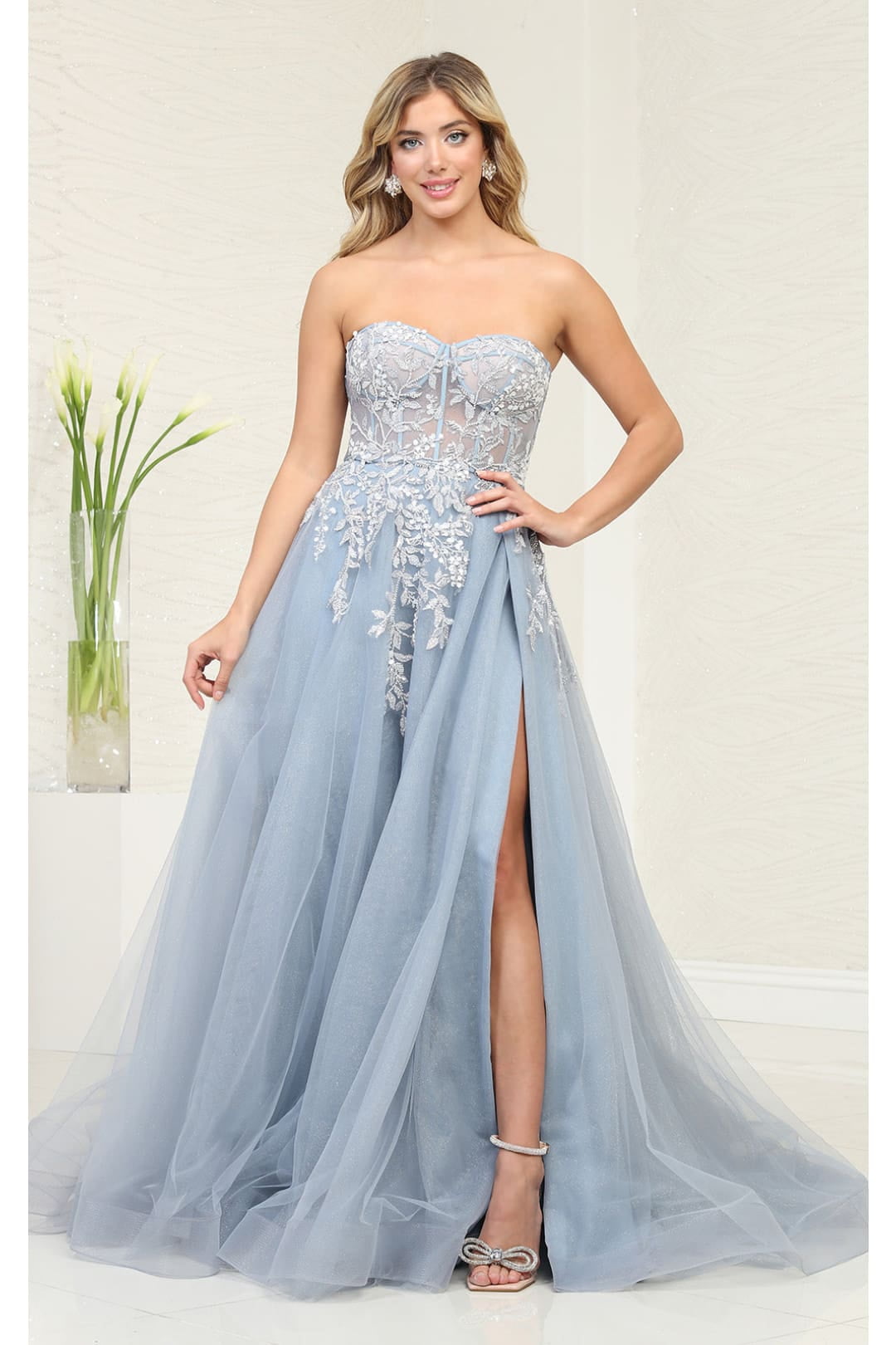 Royal Blue Queen RQ8135 Off-Shoulder Prom 2026 Gown with Embellished ...