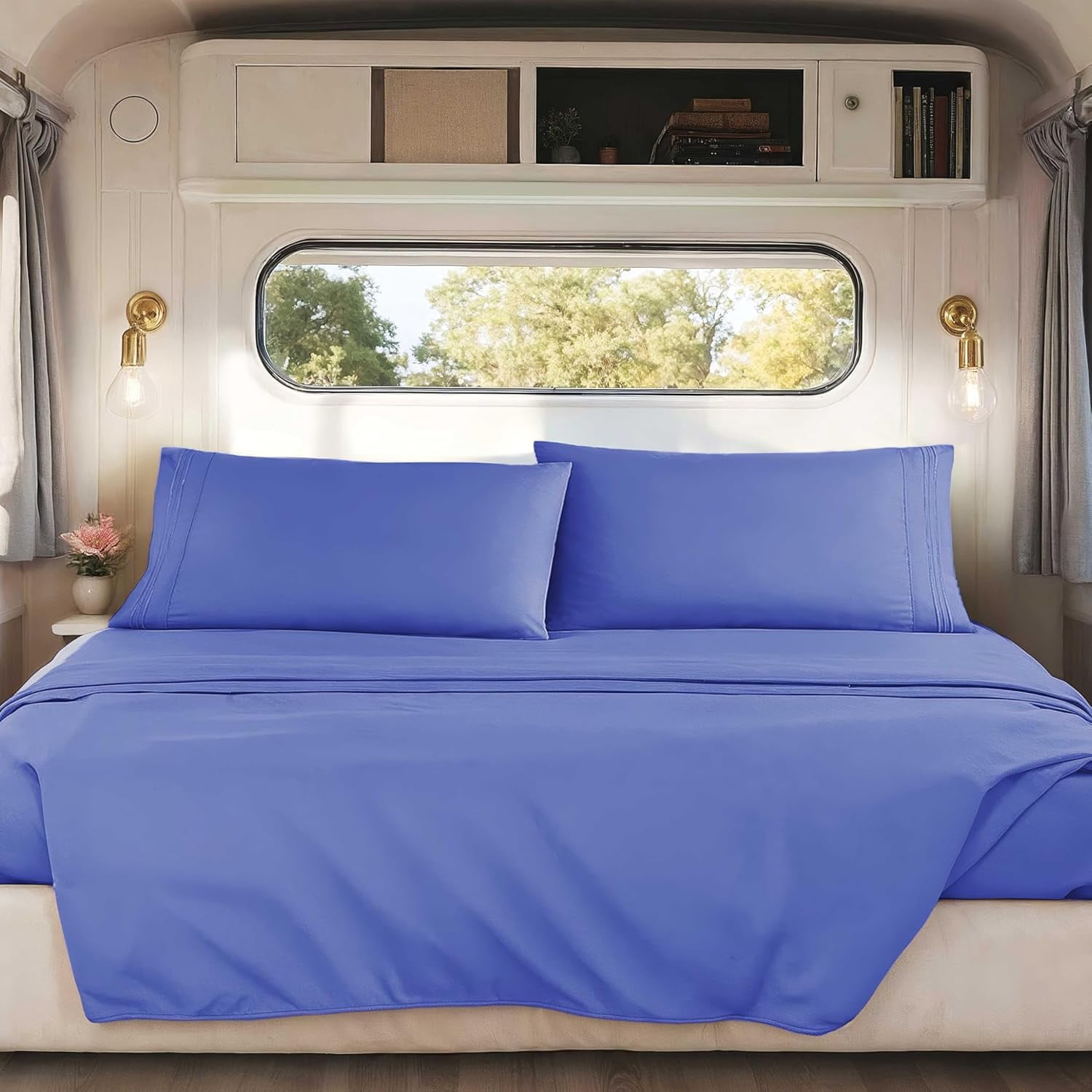 Royal Blue RV Queen Sheets Super Soft RV Short Queen Sheets for RV ...