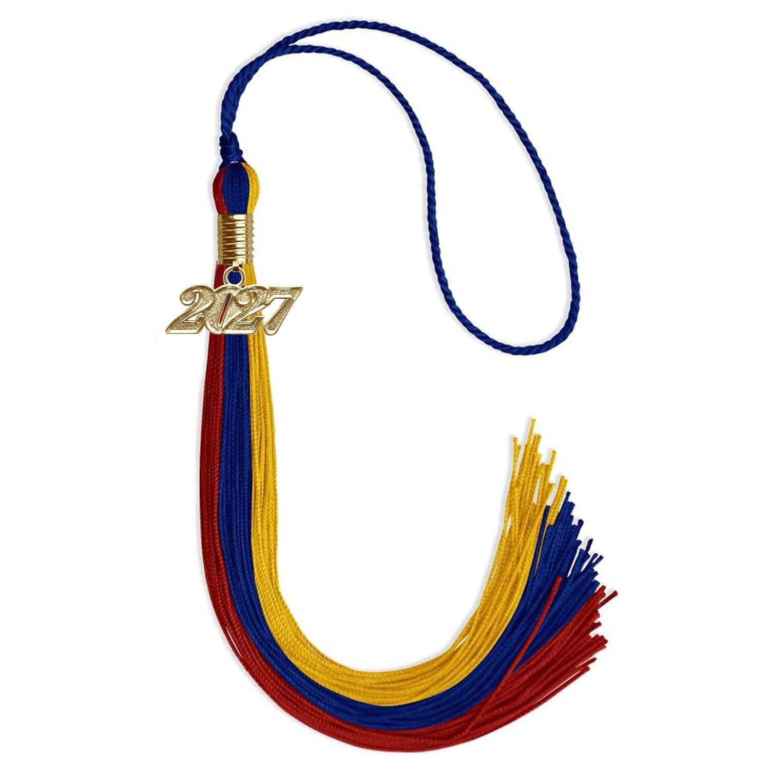 Royal Blue/Red/Gold Graduation Tassel with Gold Date Drop - Walmart.com