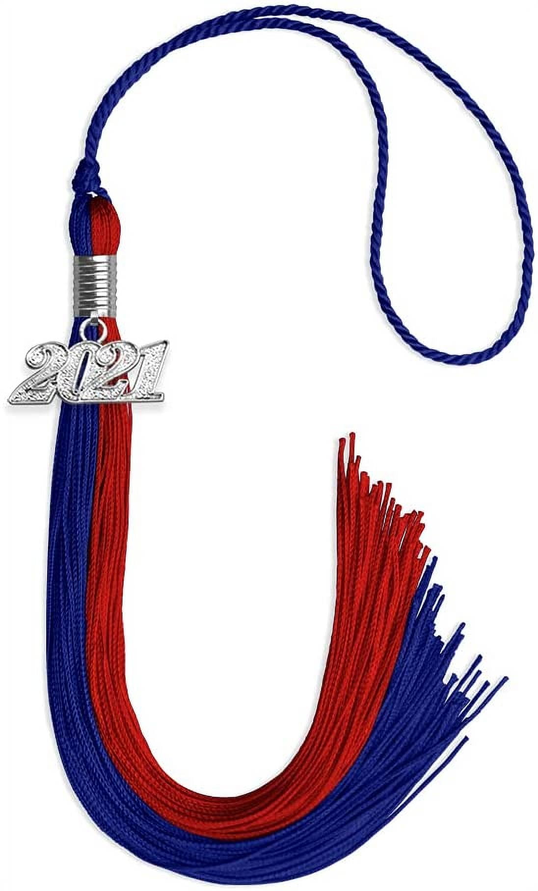 Endea Graduation Double Color Tassel with Silver Date Drop (Royal Blue ...