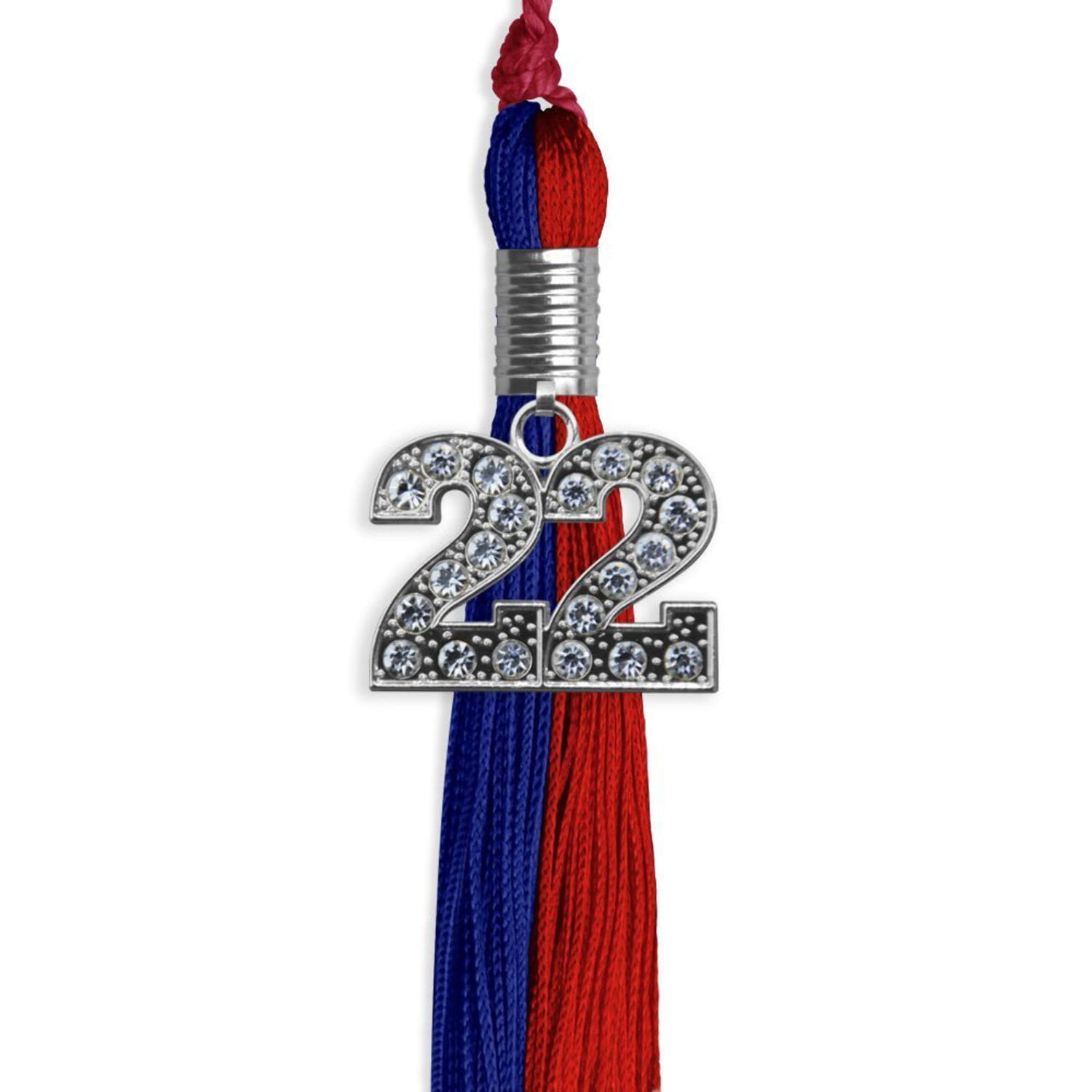 Royal Blue/Red Graduation Tassel with Silver Date Drop - Walmart.com