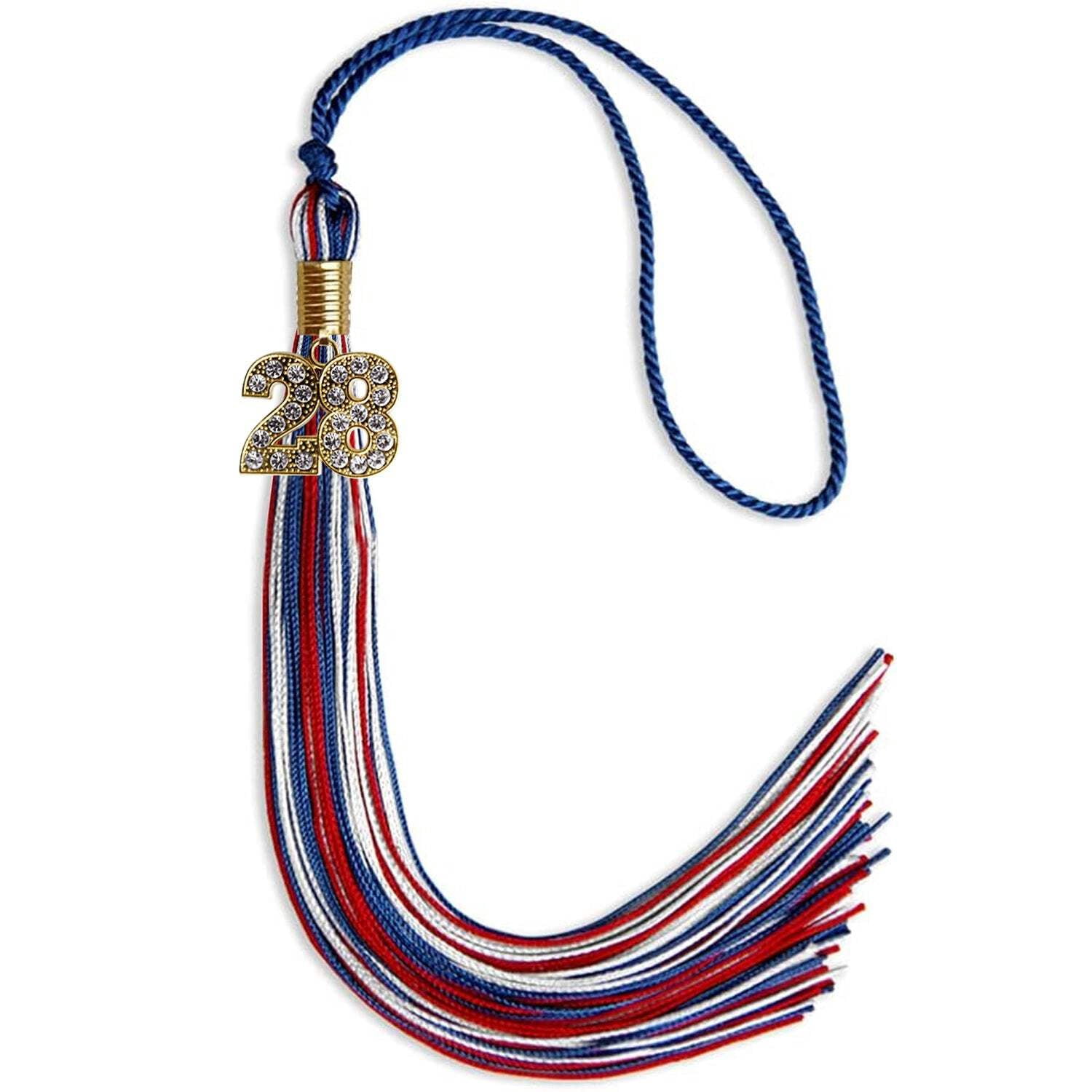Endea Graduation Royal Blue/Red/White Mixed Color Graduation Tassel ...