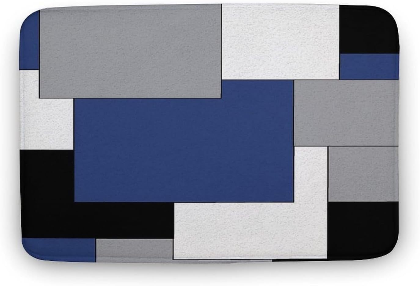 Royal Blue Rug Modern Geometric Area Non-Slip Bathtub Mat, 16"x24 ...
