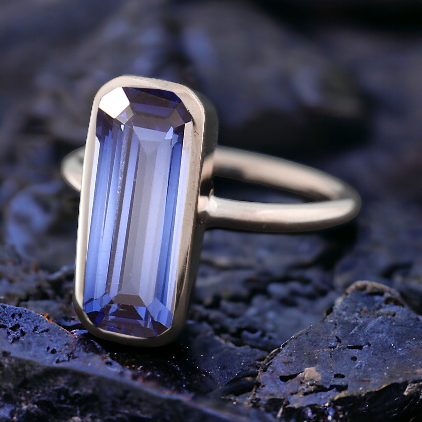 Royal Blue Sapphire Large Gemstone Ring Making Personalized 18k Gold ...