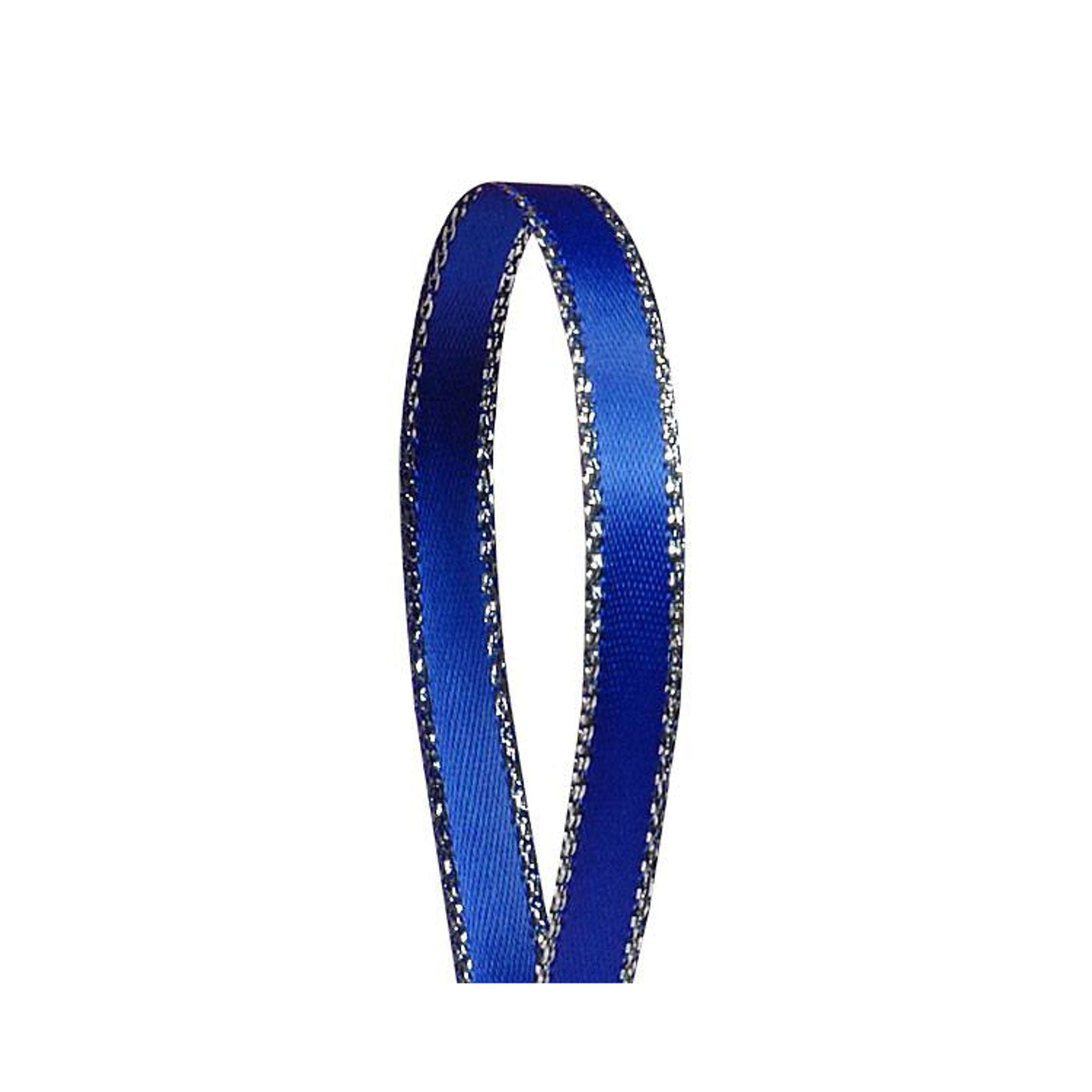 Royal Blue Satin Ribbon | Royal Silver Bows | Royal Blue Silver Edge ...