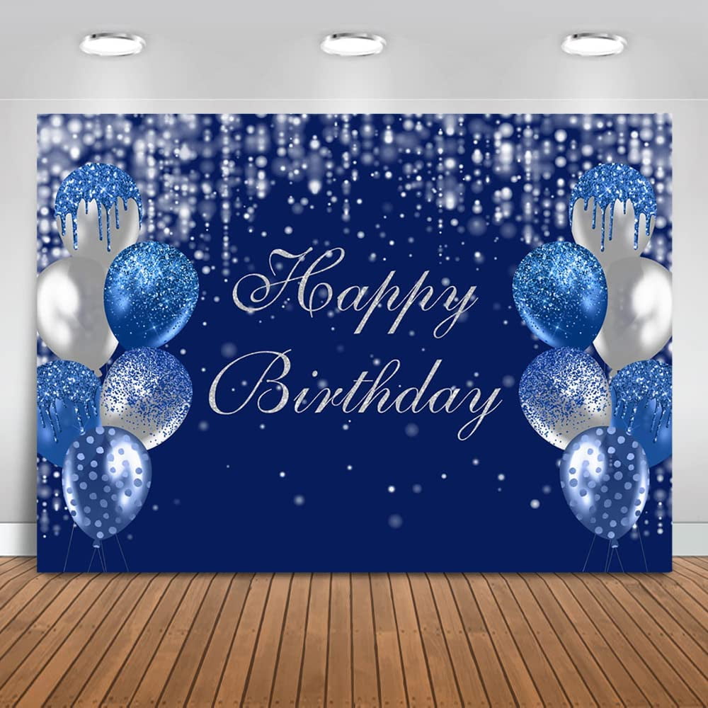 Blue And Silver Happy Birthday Banner at Odessa Francis blog