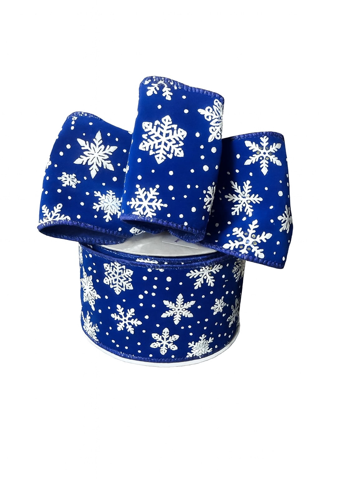 "Royal Blue Glitter Snowflakes Wired Ribbon - 2.5"" x 10 Yards, Ideal ...
