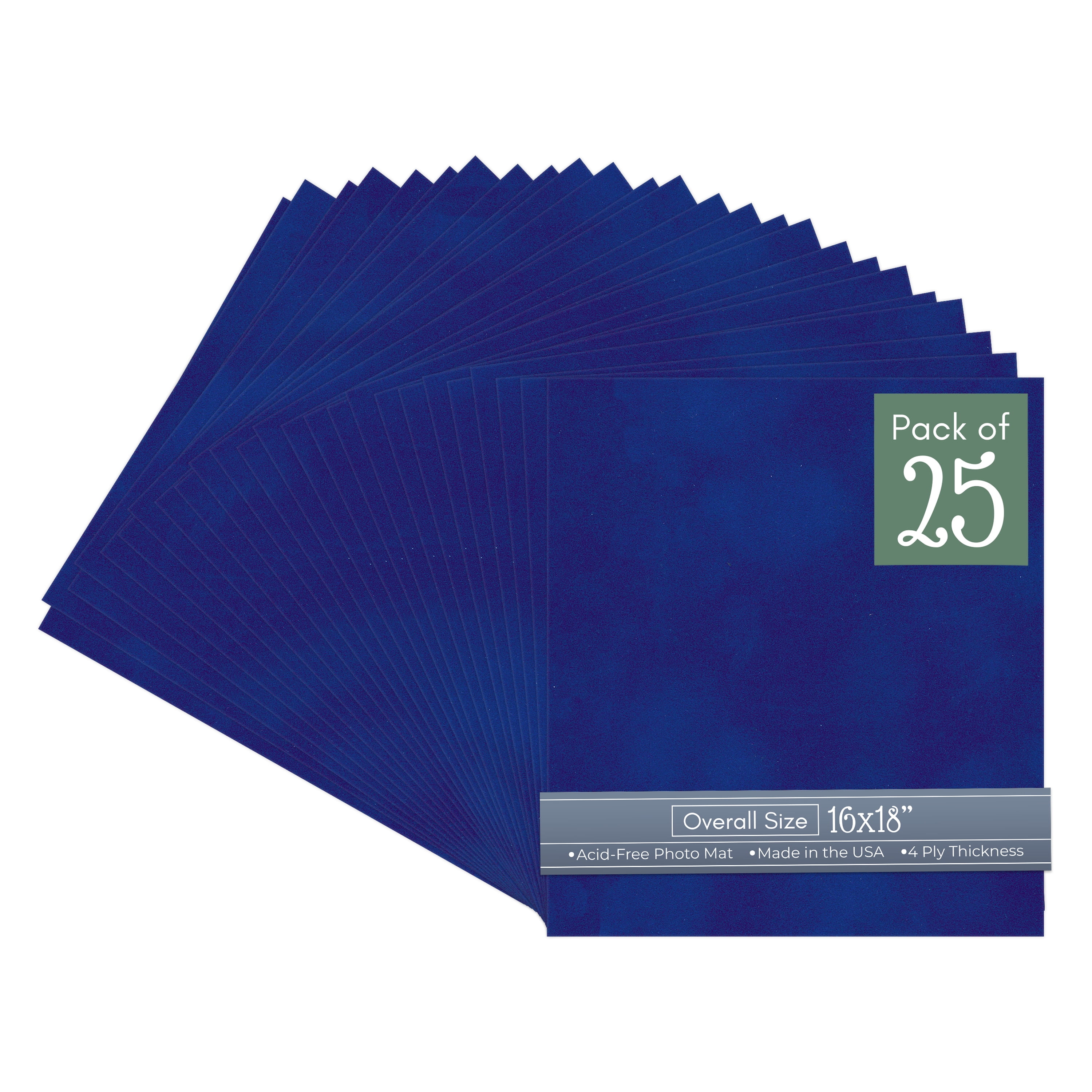 Royal Blue Suede 16x18 Uncut Art Mat Board - No Opening - 25 Mats ...