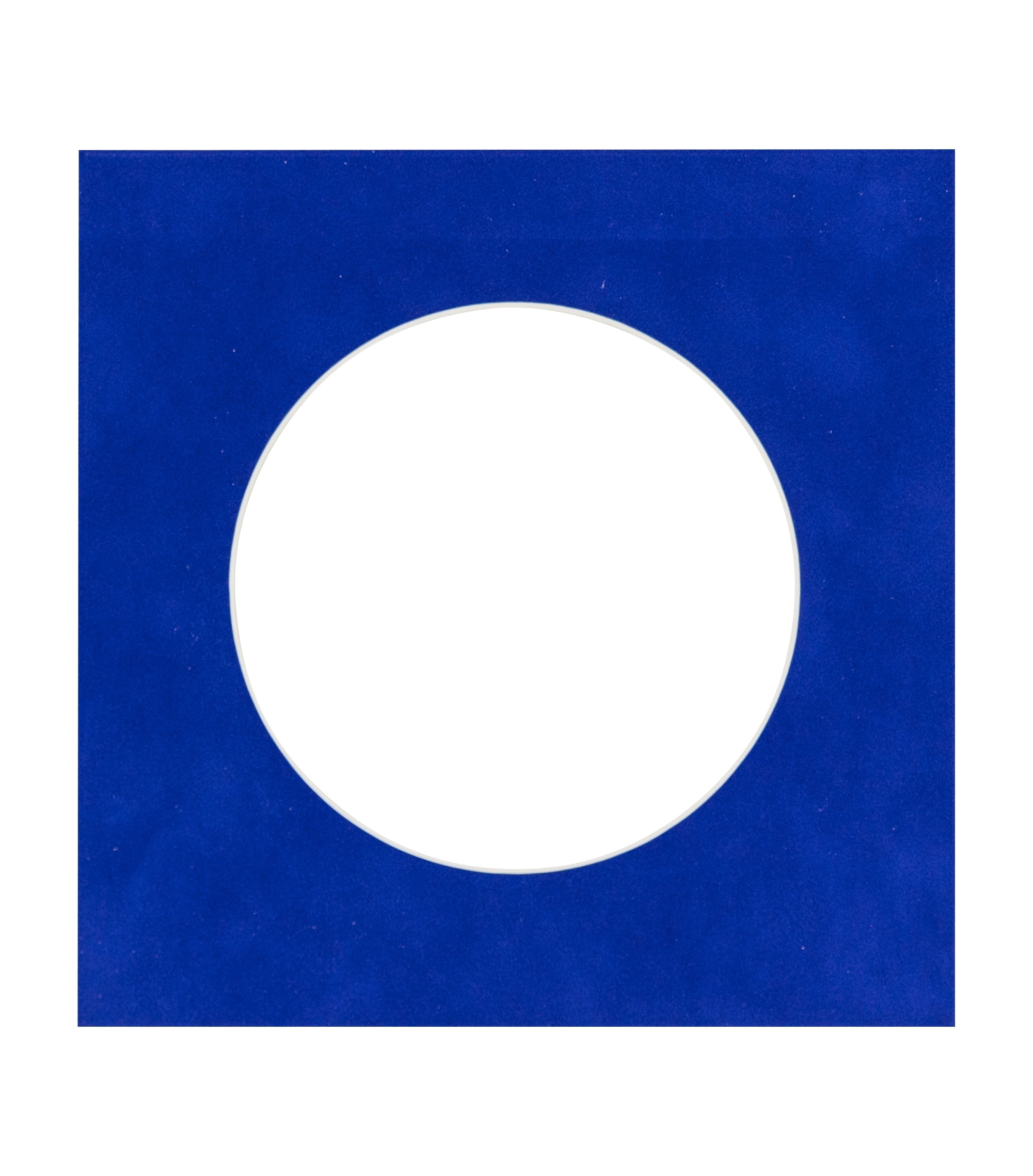 Royal Blue Suede Acid Free 7x7 Cirlce Picture Frame Mat with White Core ...