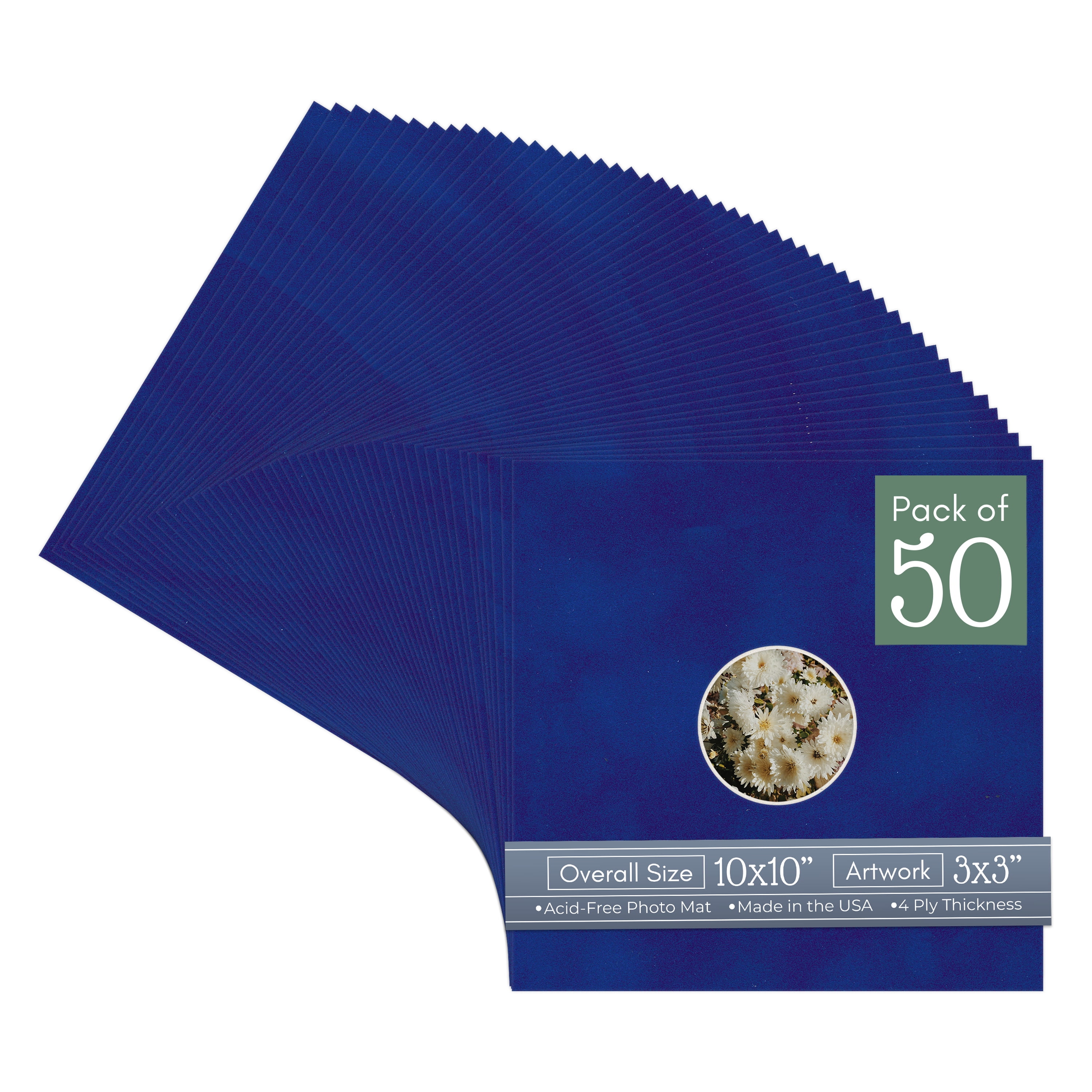 Royal Blue Suede Picture Frame Mat for 10x10 Frames - Circle Opening ...