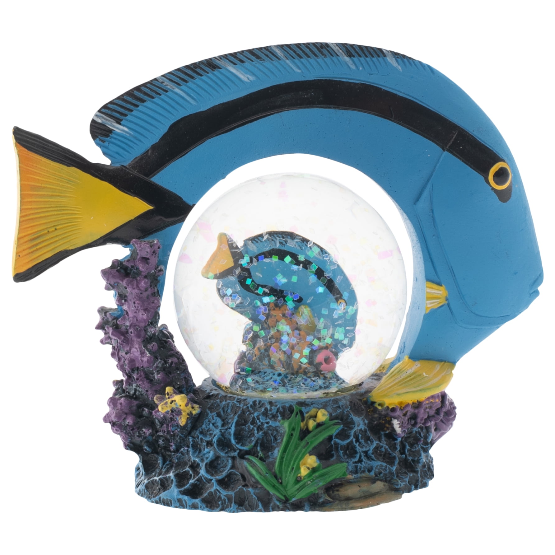 Royal Blue Tang Fish Figurine 45MM Glitter Water Globe Decoration ...
