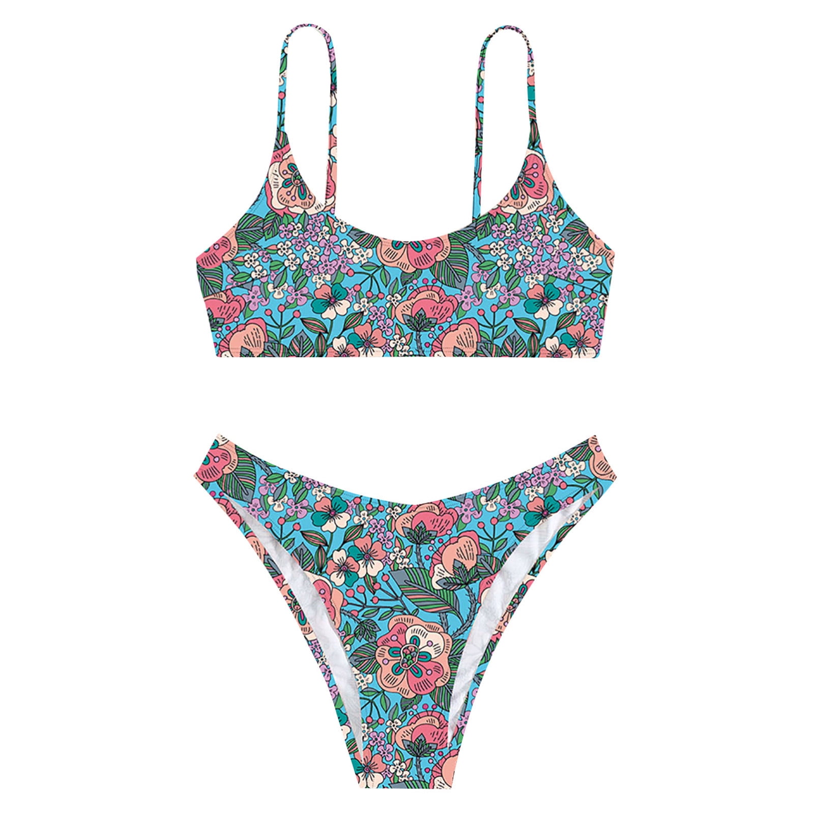 Royal Blue Tankini Sets for Women Beach Match Casual Sexy Hawaiian ...