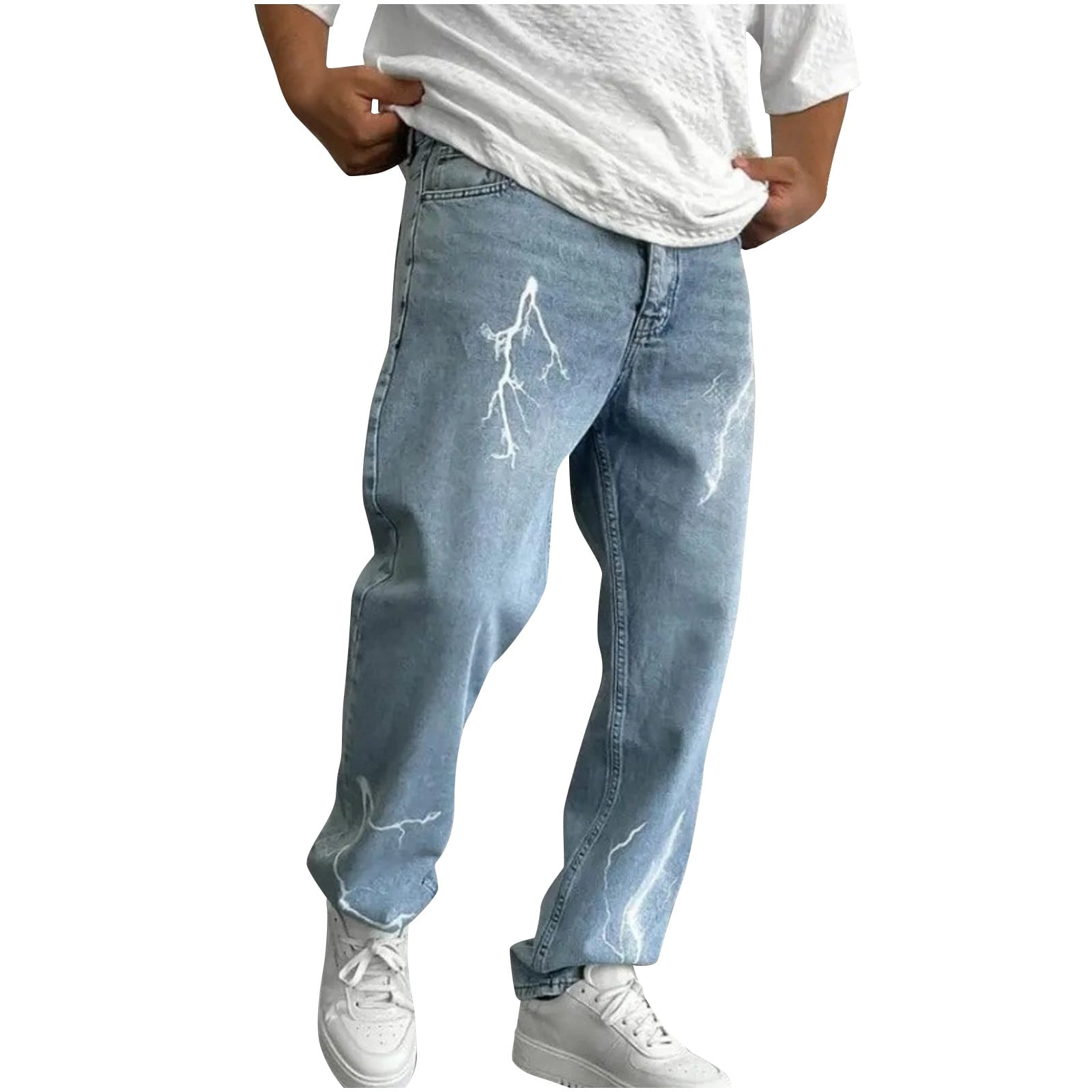 Royal Blue Track Athletic Lounge Running Jeans for Man Winter Fall Faux ...