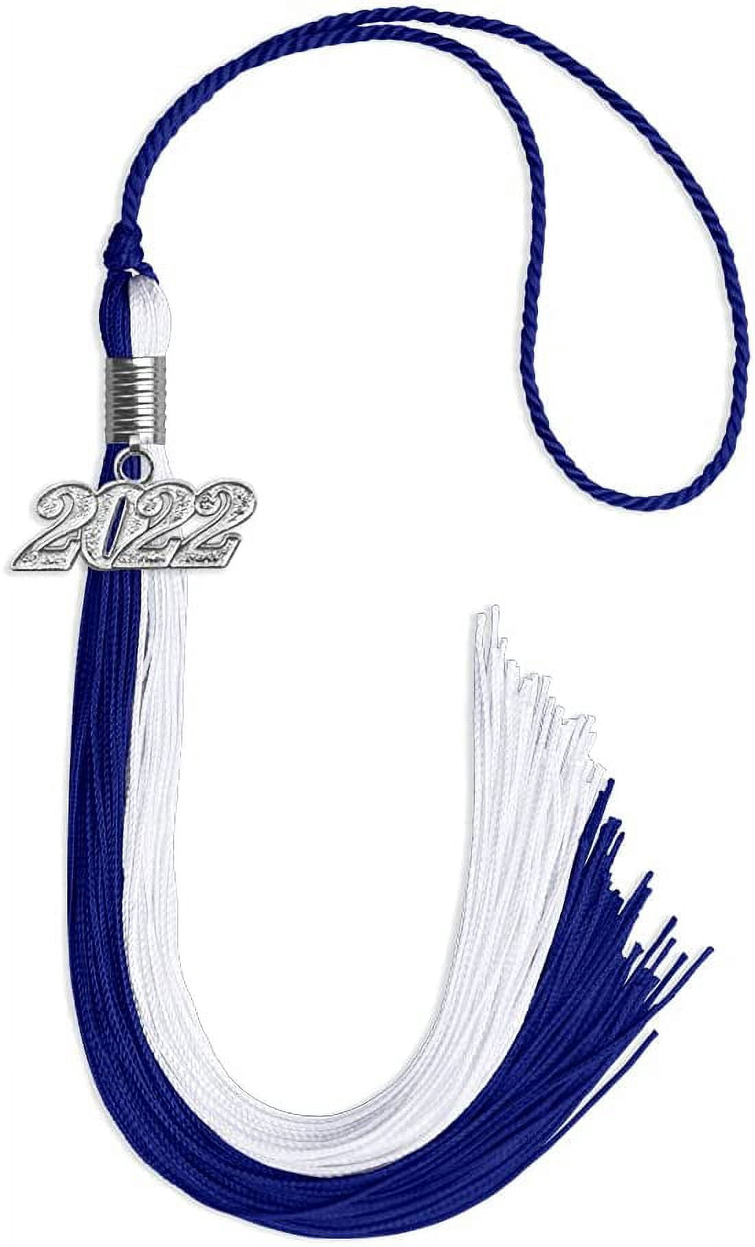 Royal Blue/White Graduation Tassel with Silver Date Drop - Walmart.com