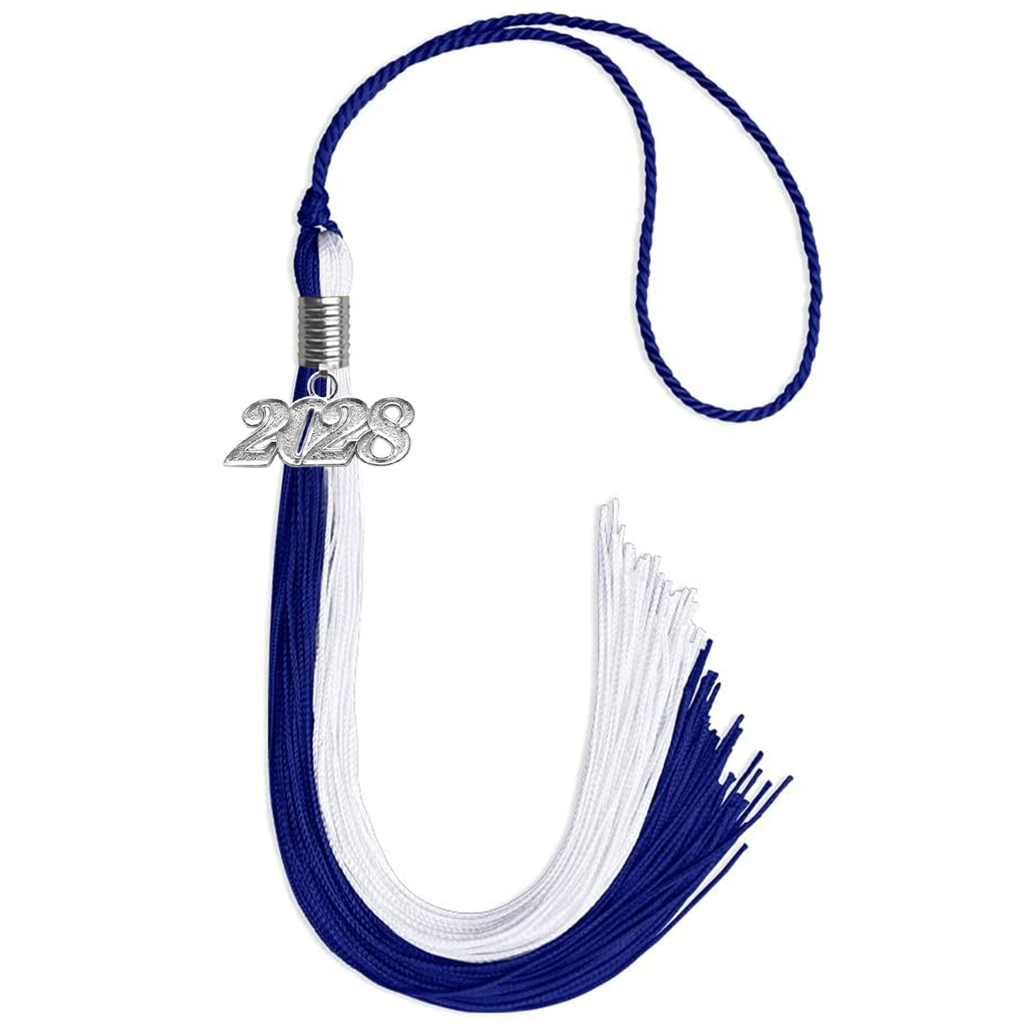 Endea Graduation Royal Blue/White Graduation Tassel with Silver Date ...