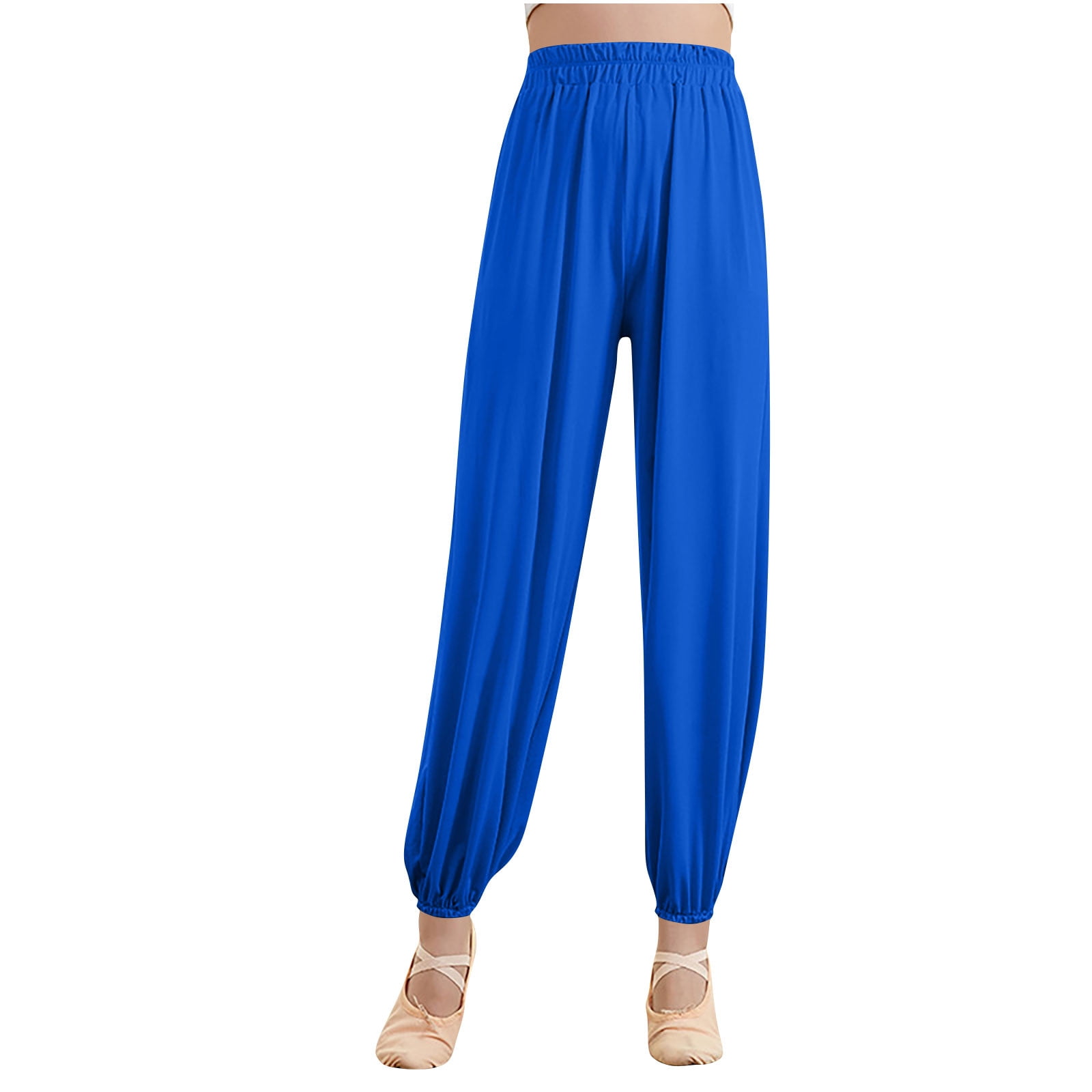 Royal Blue Women Dance Costumes Straight Leg Plain Pants for Women ...